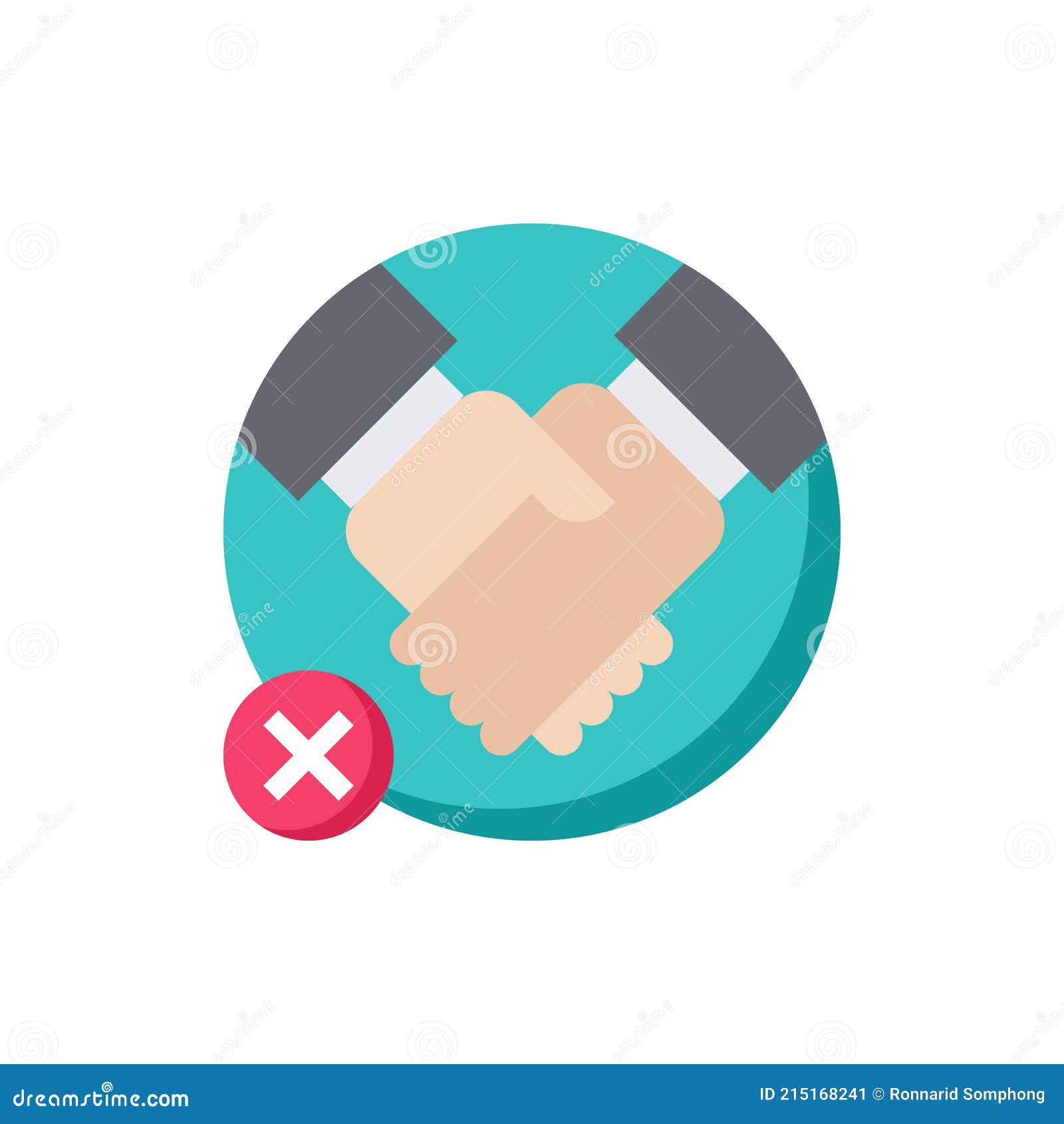No Handshake Icon Vector Illustration Stock Vector - Illustration of ...