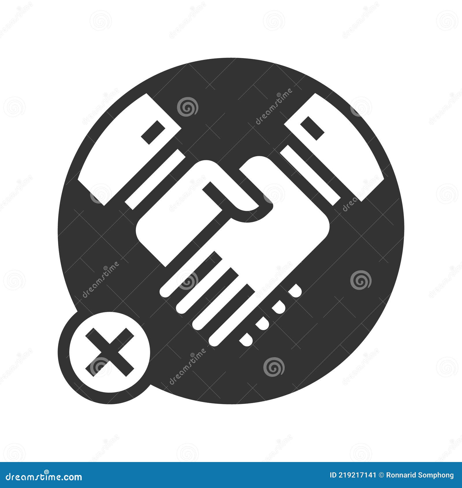 No Handshake Icon Vector Illustration Stock Vector - Illustration of ...