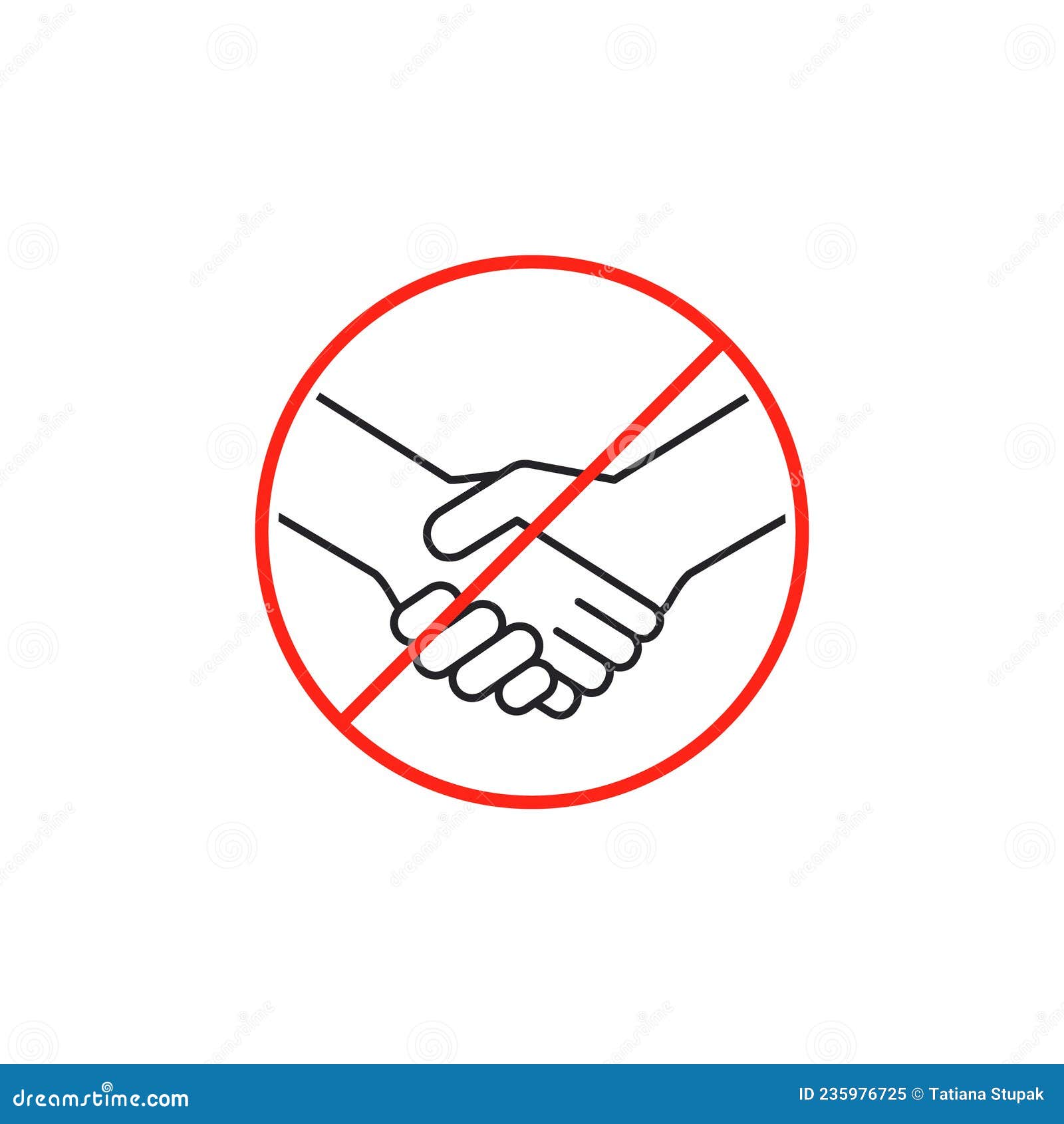 No Handshake Icon on White Background. Vector Flat Style Stock Vector ...