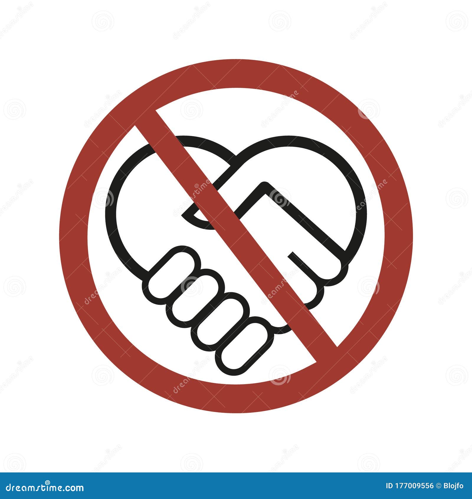 No handshake sign stock vector. Illustration of prevention - 177009556
