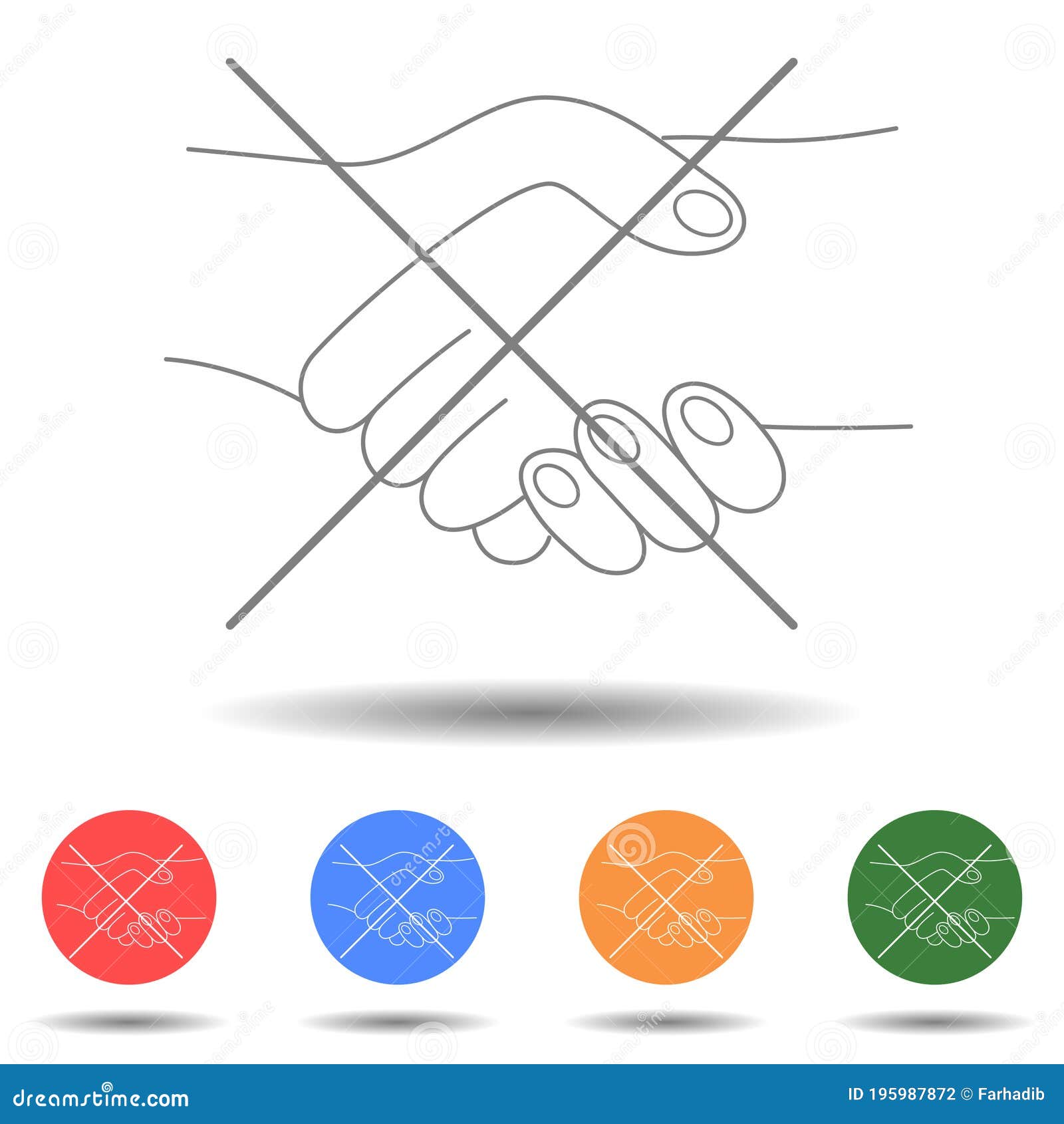 No handshake sign vector stock vector. Illustration of modern - 195987872