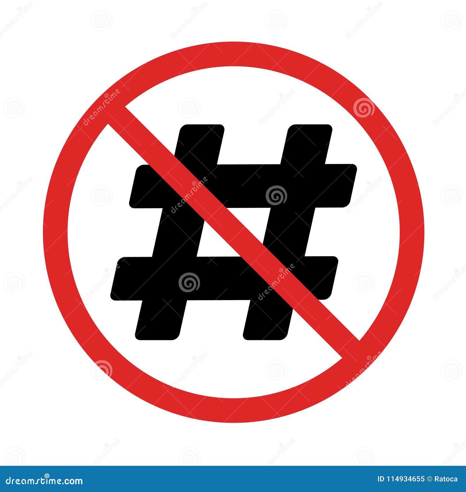 No hashtags symbol stock vector. Illustration of network - 114934655