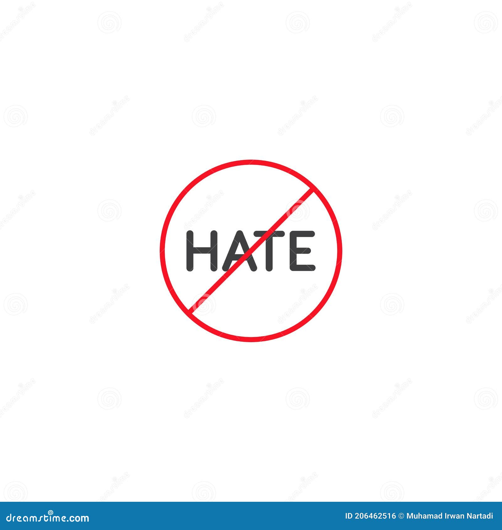 No hate sign icon vector stock vector. Illustration of isolated - 206462516