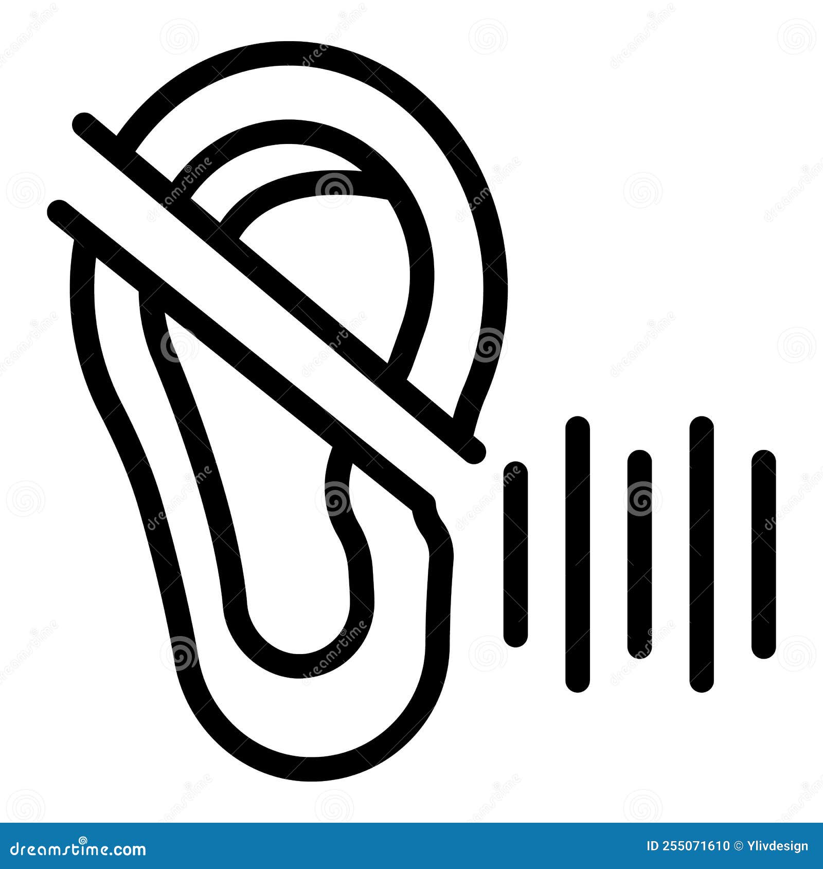 No Hearing Icon Outline Vector. Learning School Stock Vector ...