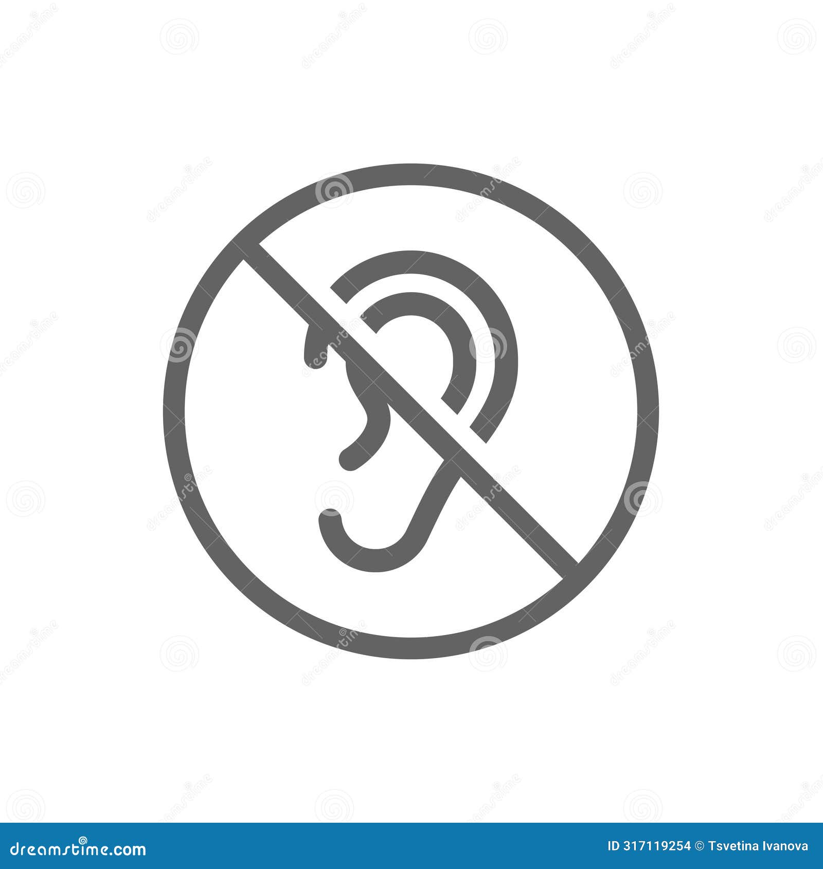 No hearing vector icon stock illustration. Illustration of pictogram ...