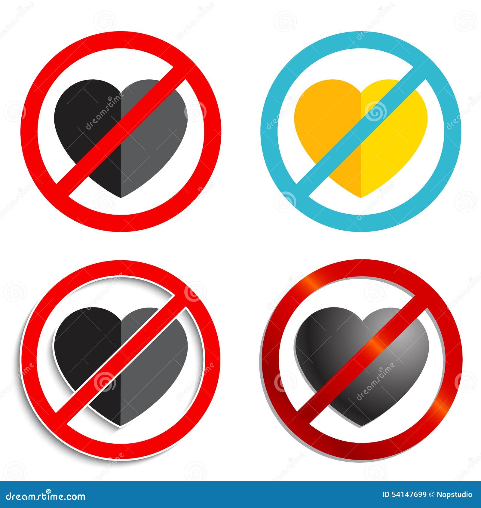 No heart Sign stock vector. Illustration of graphic, watercolor - 54147699