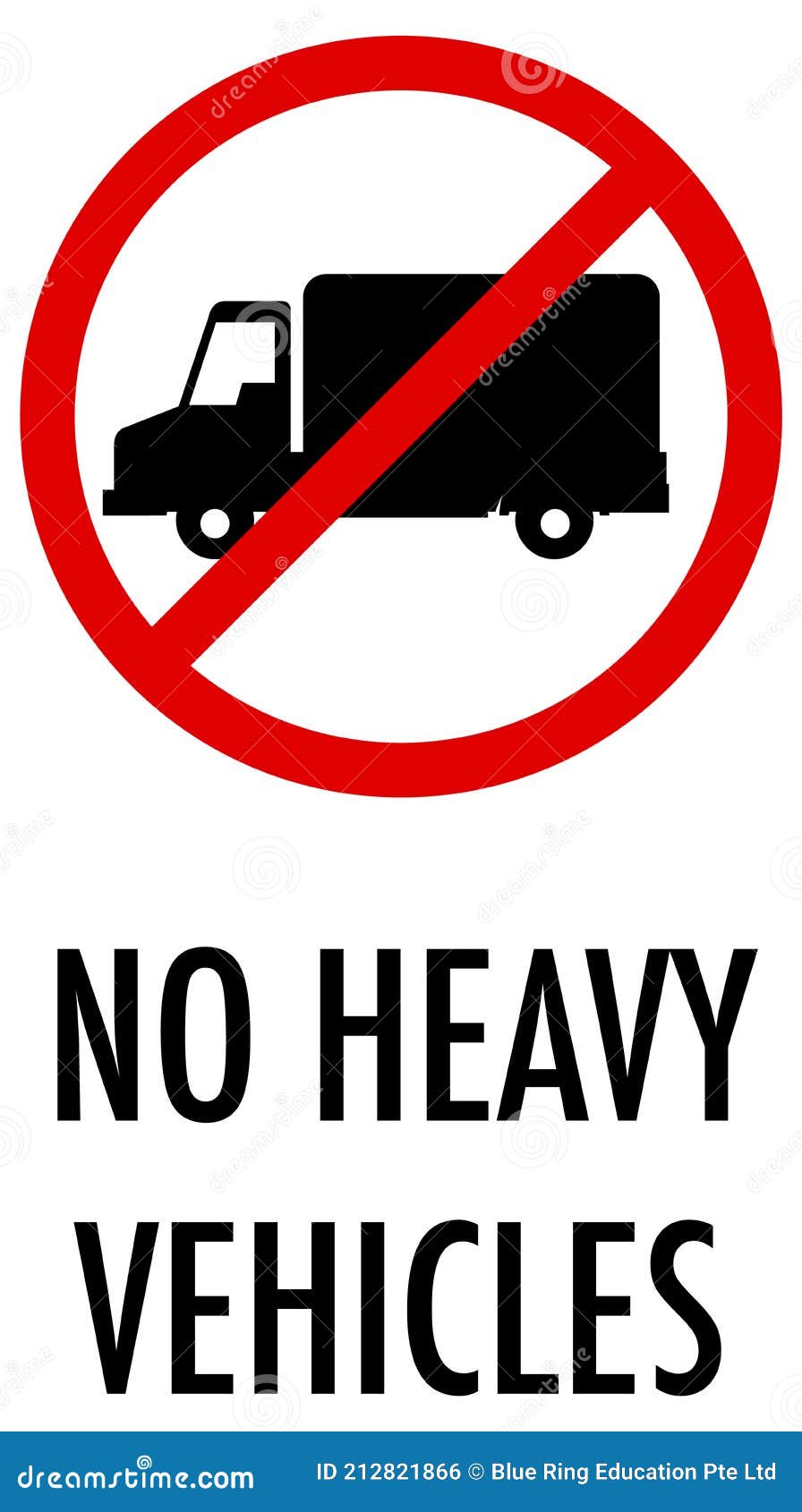 No Heavy Vehicles Sign on White Background Stock Vector - Illustration ...