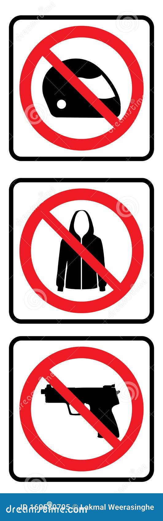No Helmet Sign, No Jacket Sign and No Gun Sign Stock Vector ...