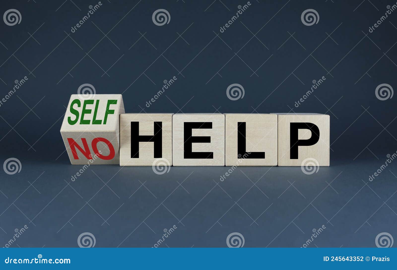 No Help or Self Help. Cubes Form Words No Help or Self Help Stock ...