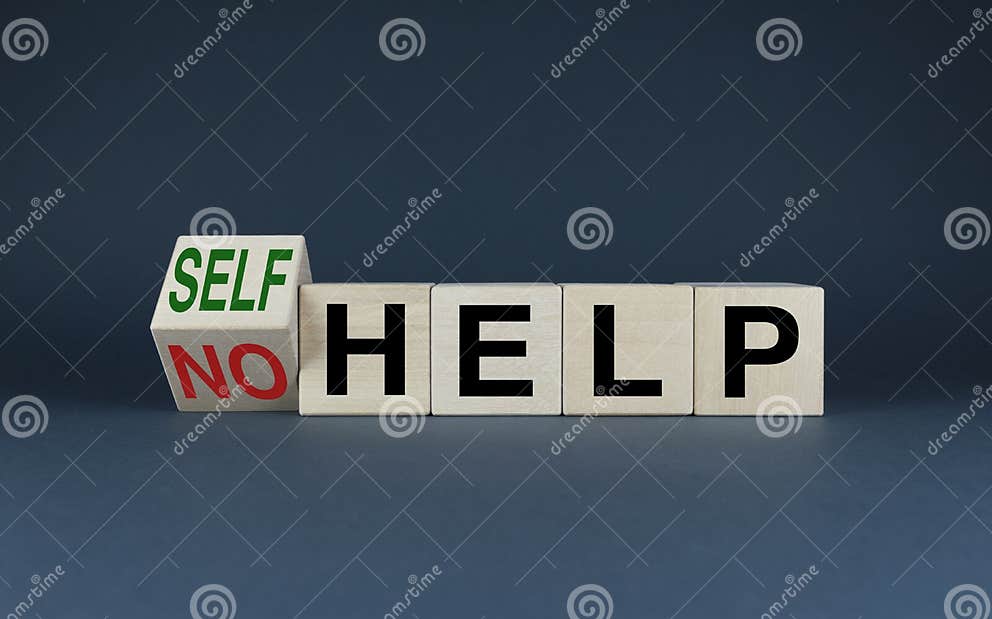 No Help or Self Help. Cubes Form Words No Help or Self Help Stock ...