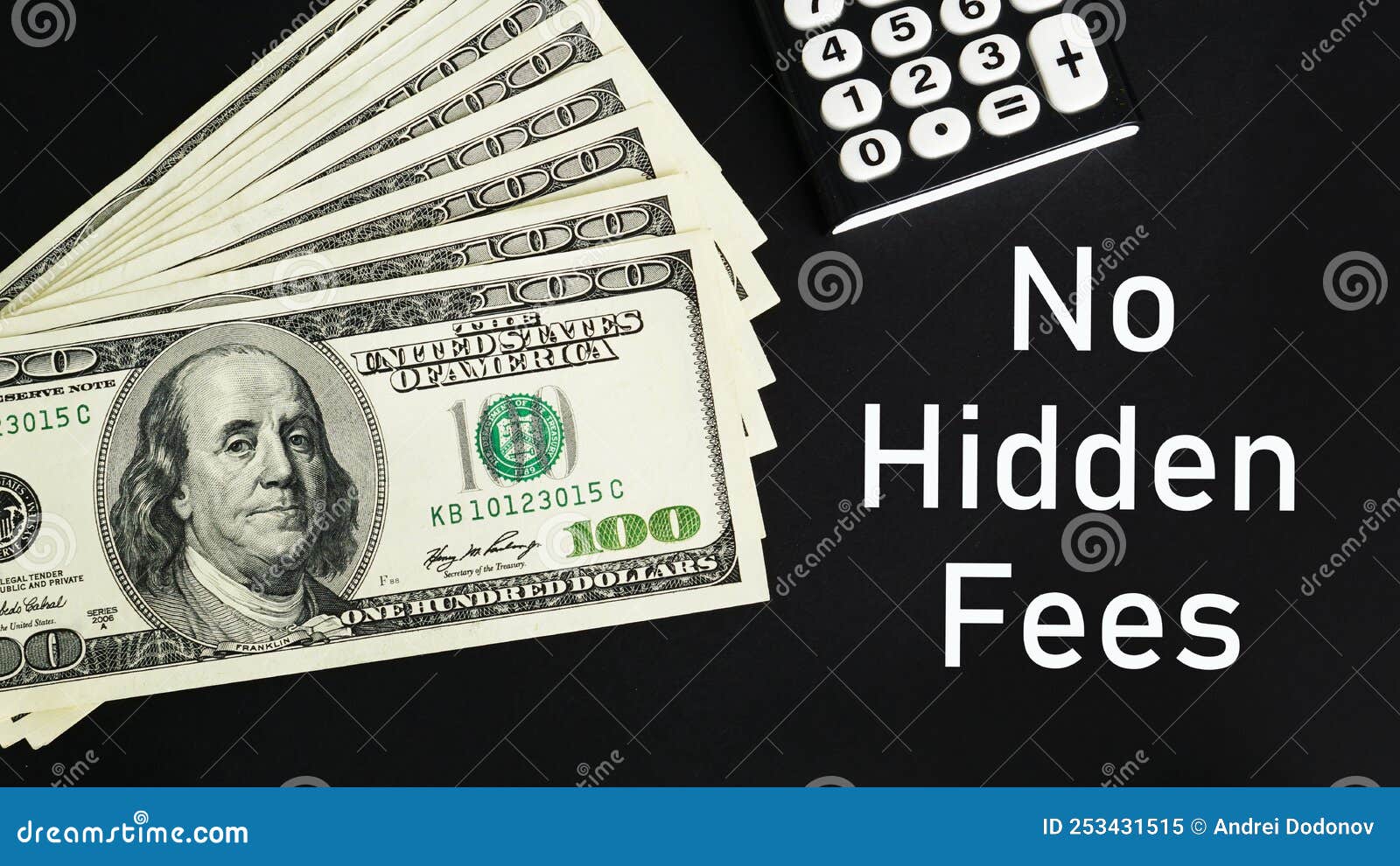 No Hidden Fees is Shown Using the Text Stock Image - Image of business ...