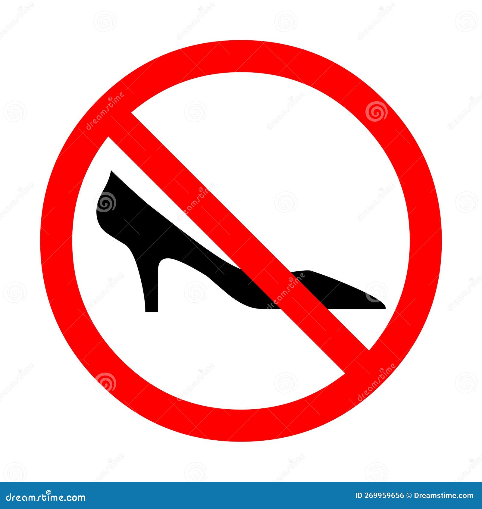 No high heels sign stock illustration. Illustration of label - 269959656