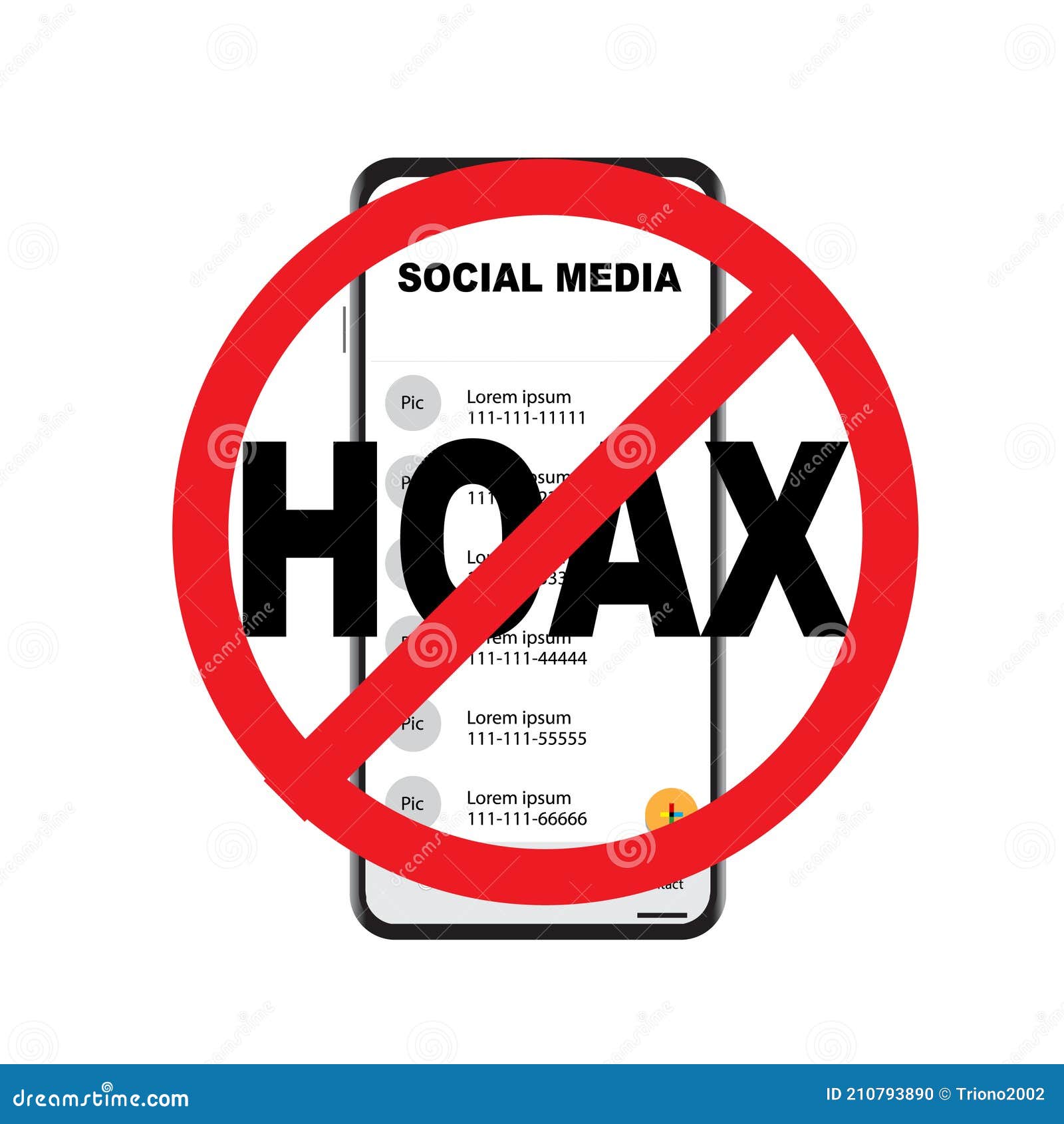No hoax stock vector. Illustration of spread, socialmedia - 210793890