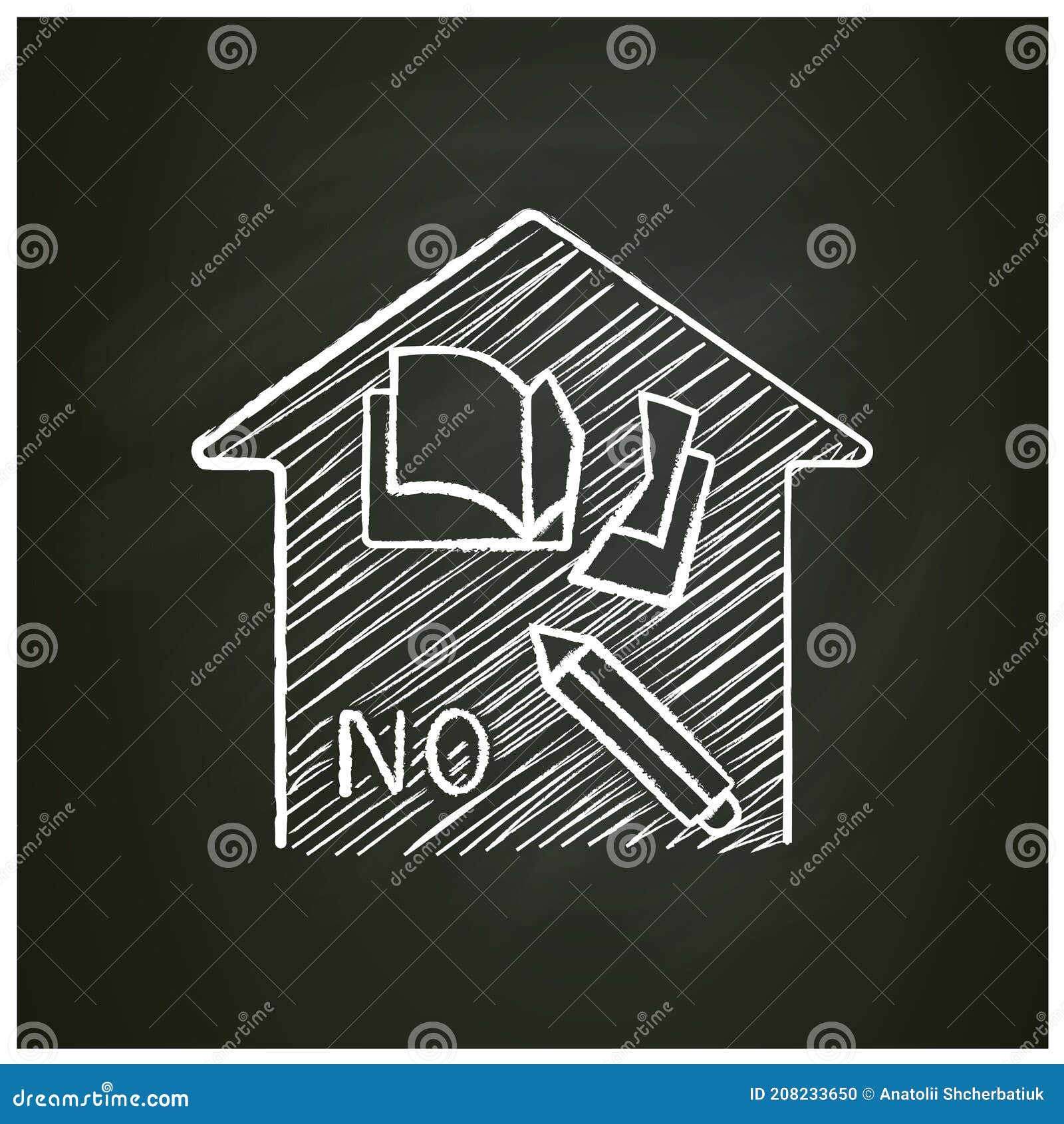 No homework chalk icon stock vector. Illustration of online - 208233650