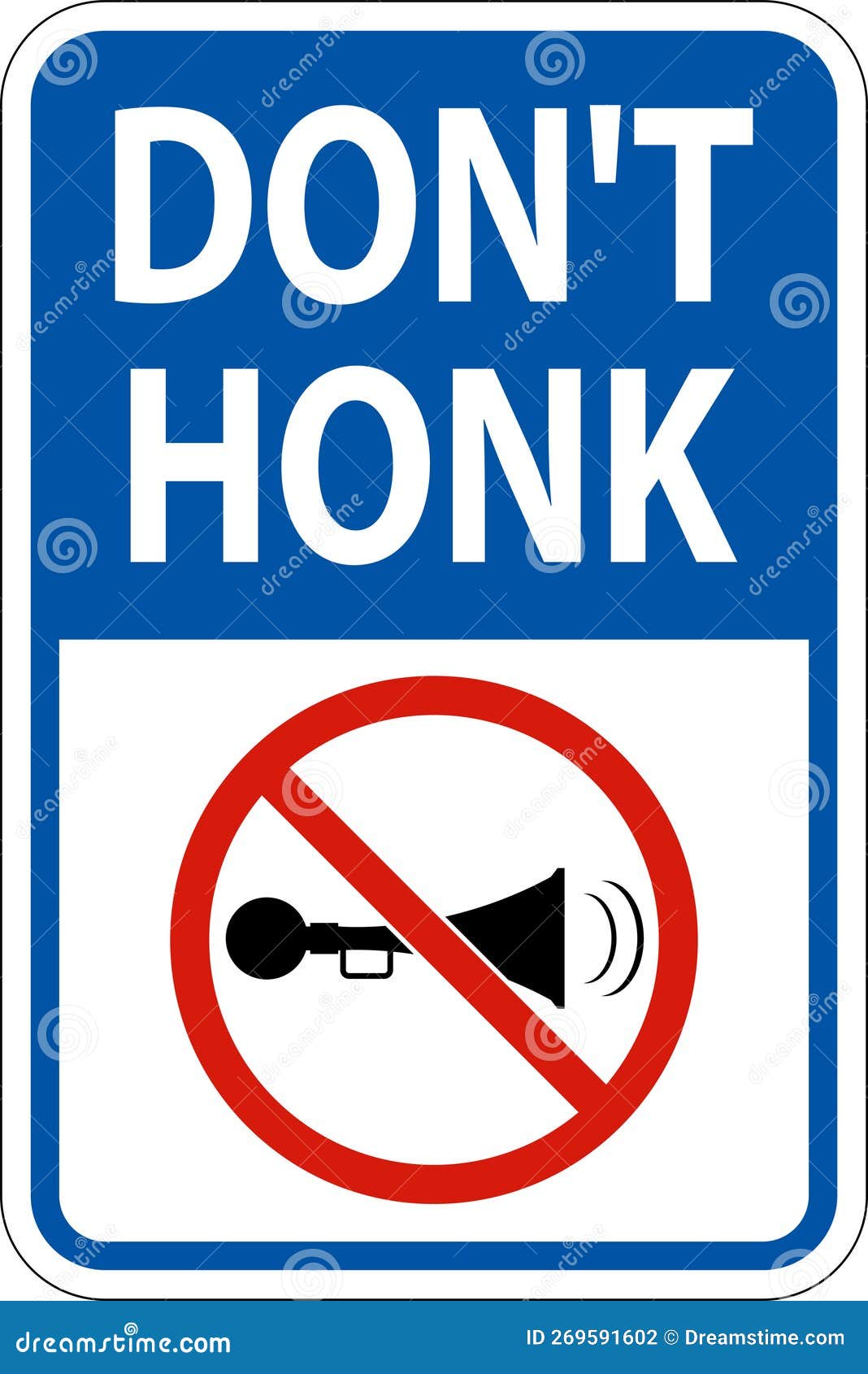No Honking Sign Don T Honk on White Background Stock Vector ...