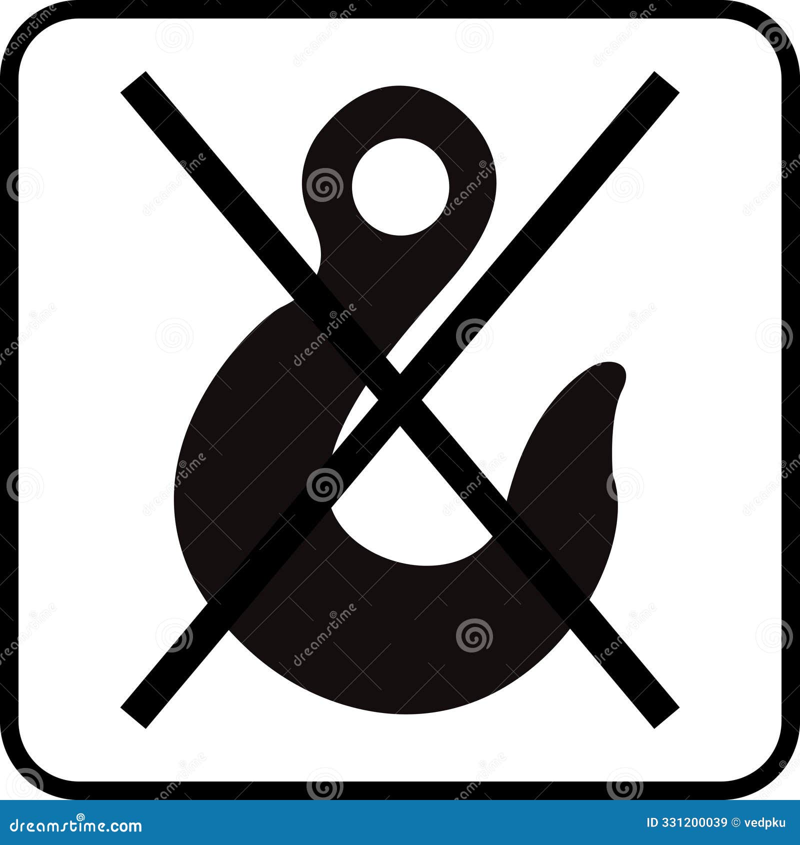 No Hook Use Sign, No Hook Use Symbol, Do Not Use Hook Packing Template ...