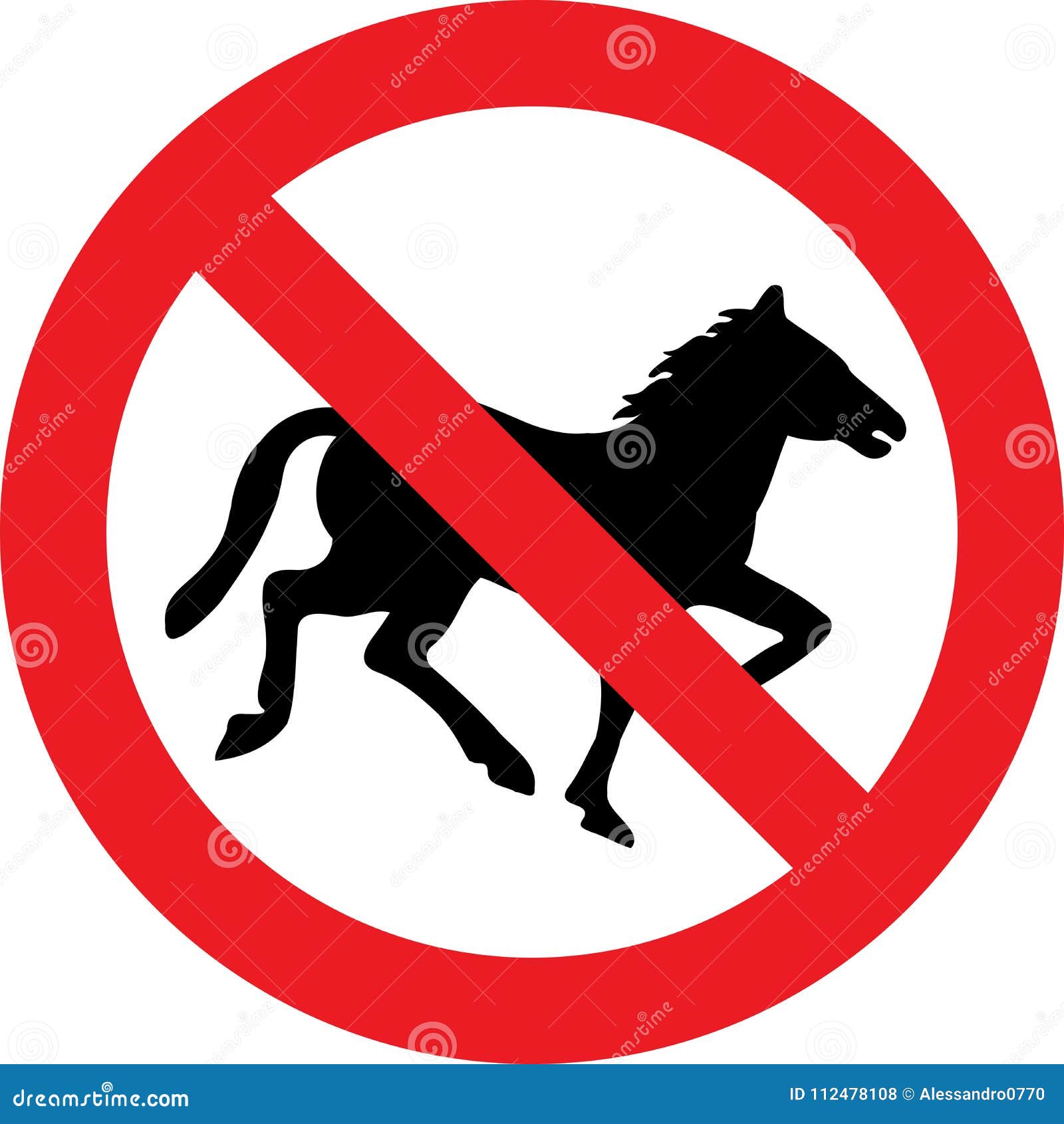No horses sign stock illustration. Illustration of prohibited - 112478108