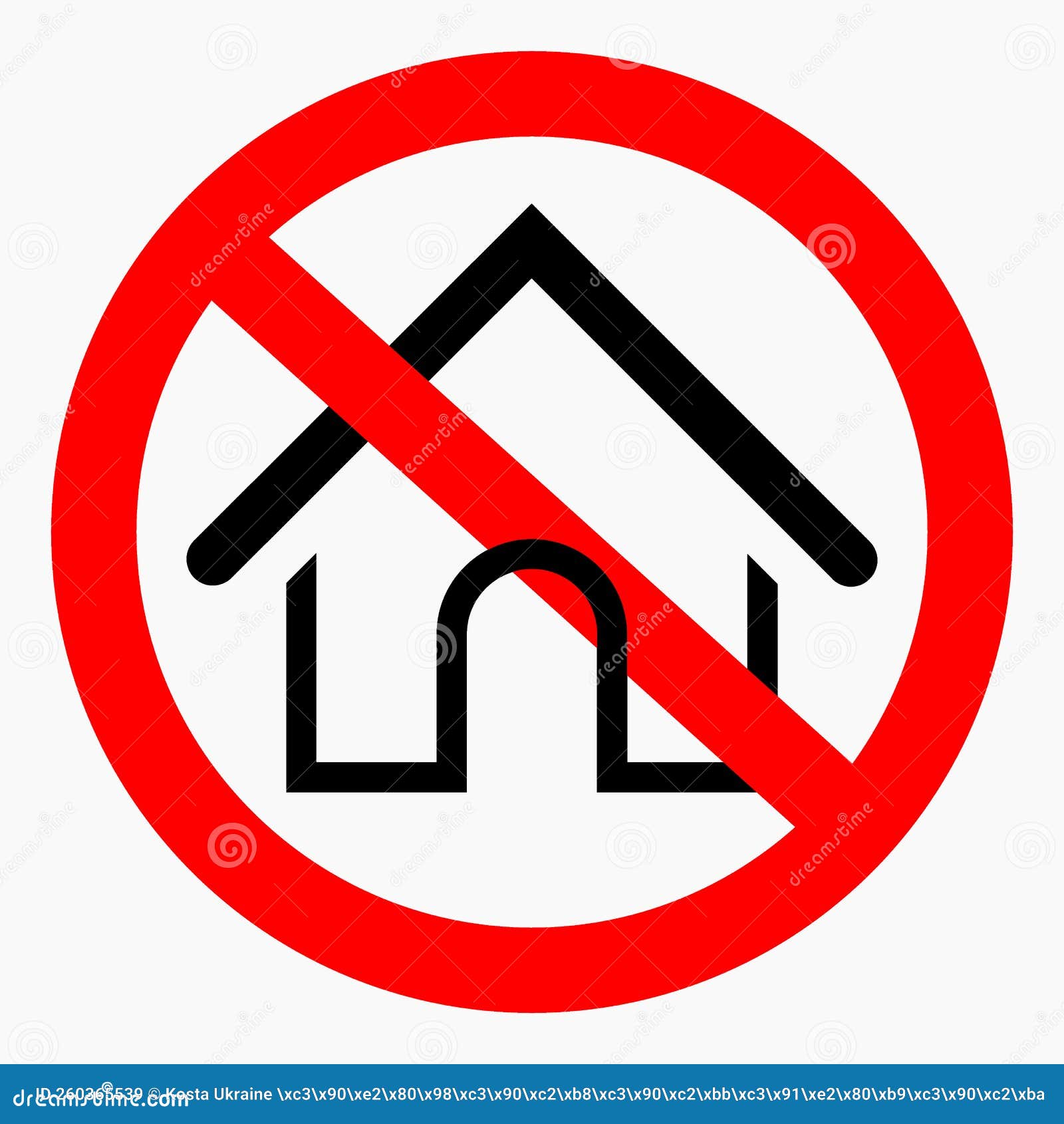 No house stock illustration. Illustration of cross, prohibited - 260365539