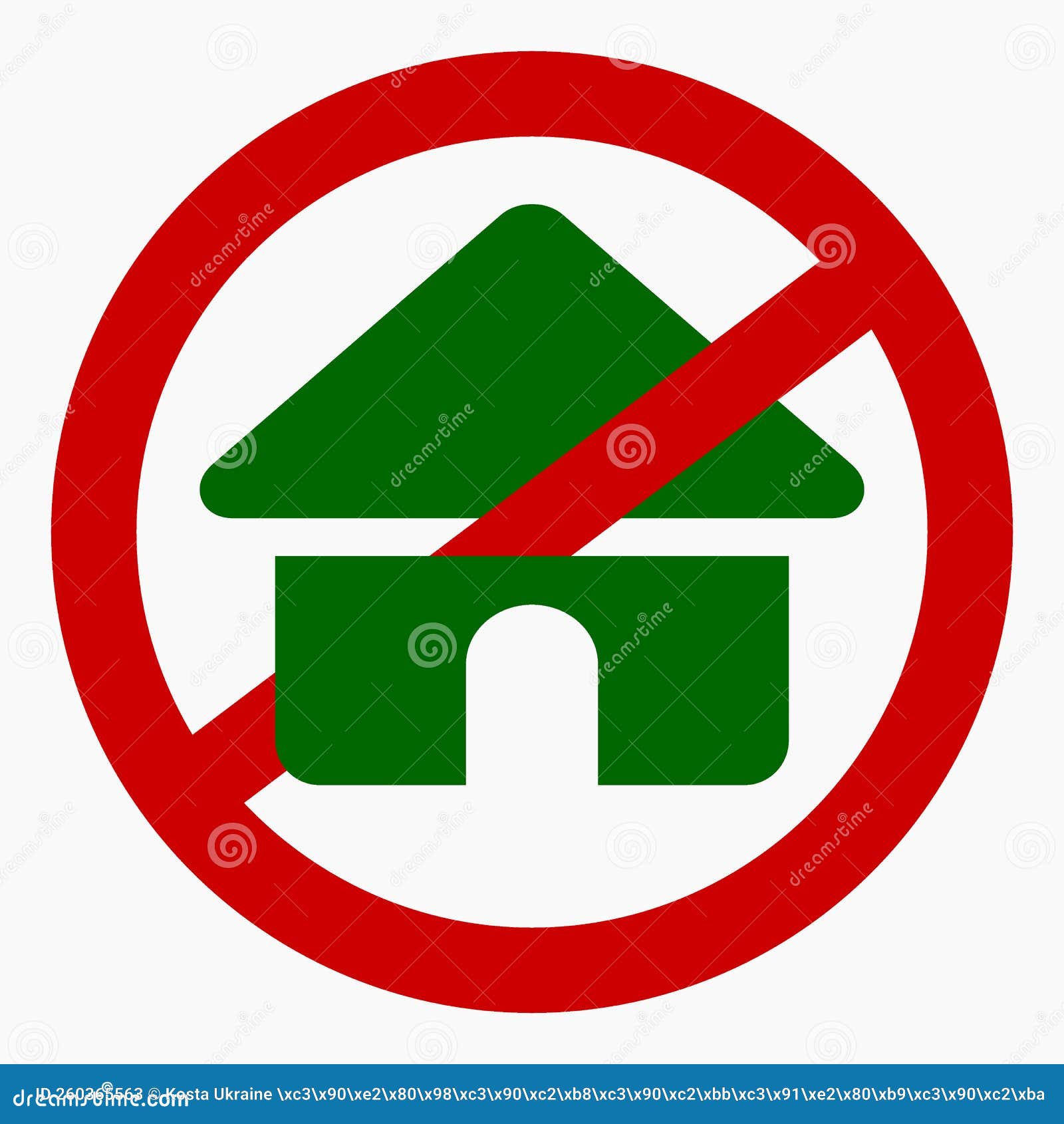 No house stock vector. Illustration of cross, home, unavailable - 260365563