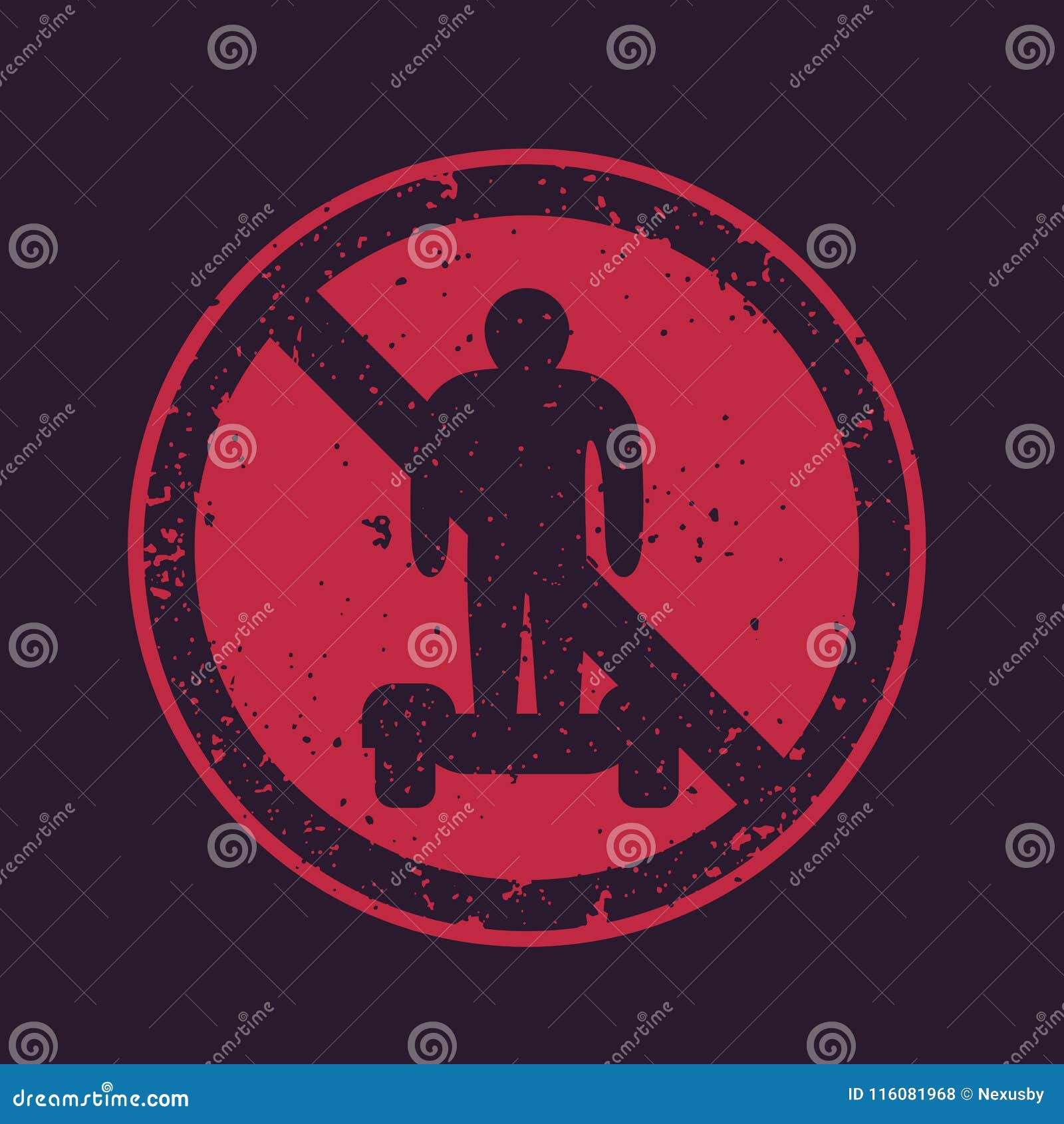 Not Allowed Hoverboard Sign. Electrical Hover Board Restriction Black ...