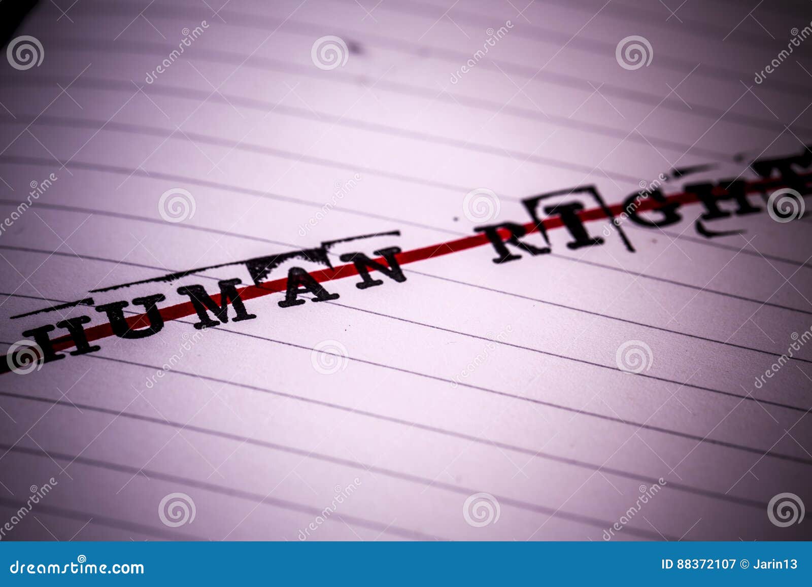 No Human Rights, Strikethrough Text on Paper Stock Image - Image of ...