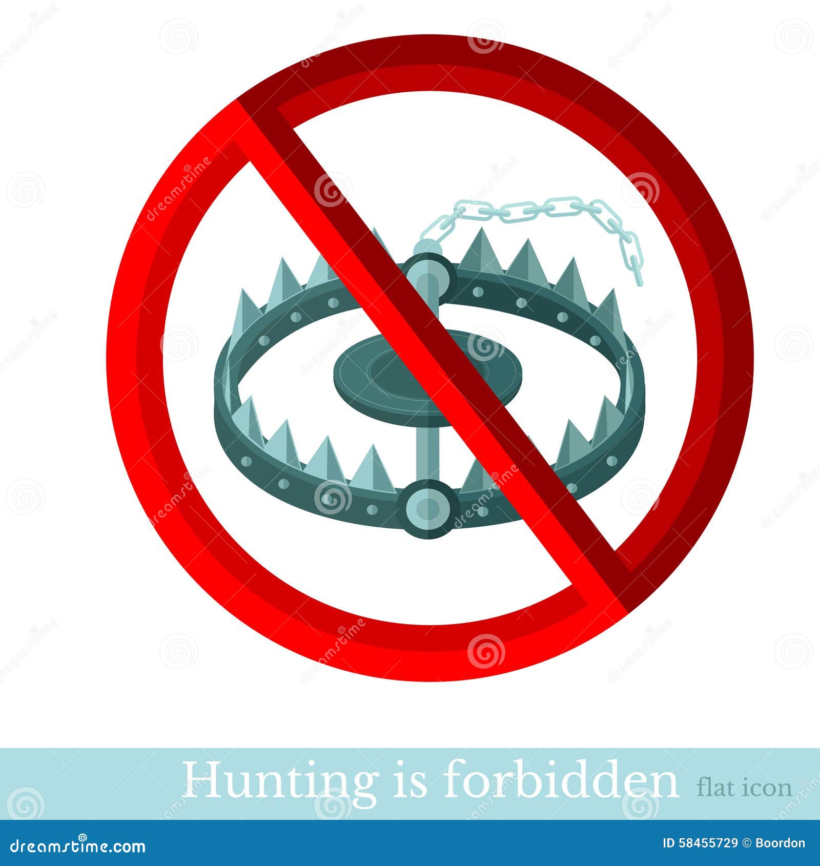 No Hunt Trap in Forest.red Circle with Trap Stock Vector - Illustration ...