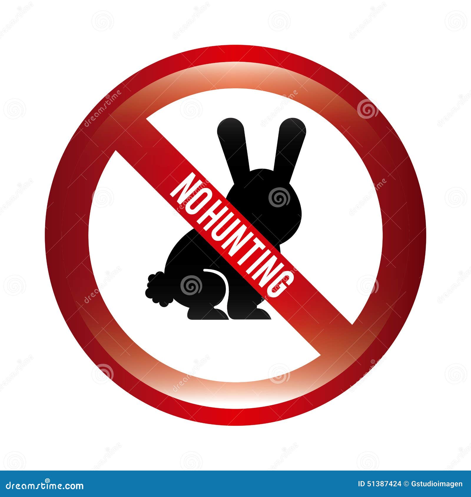 No hunting stock vector. Illustration of shooting, outlaws - 51387424