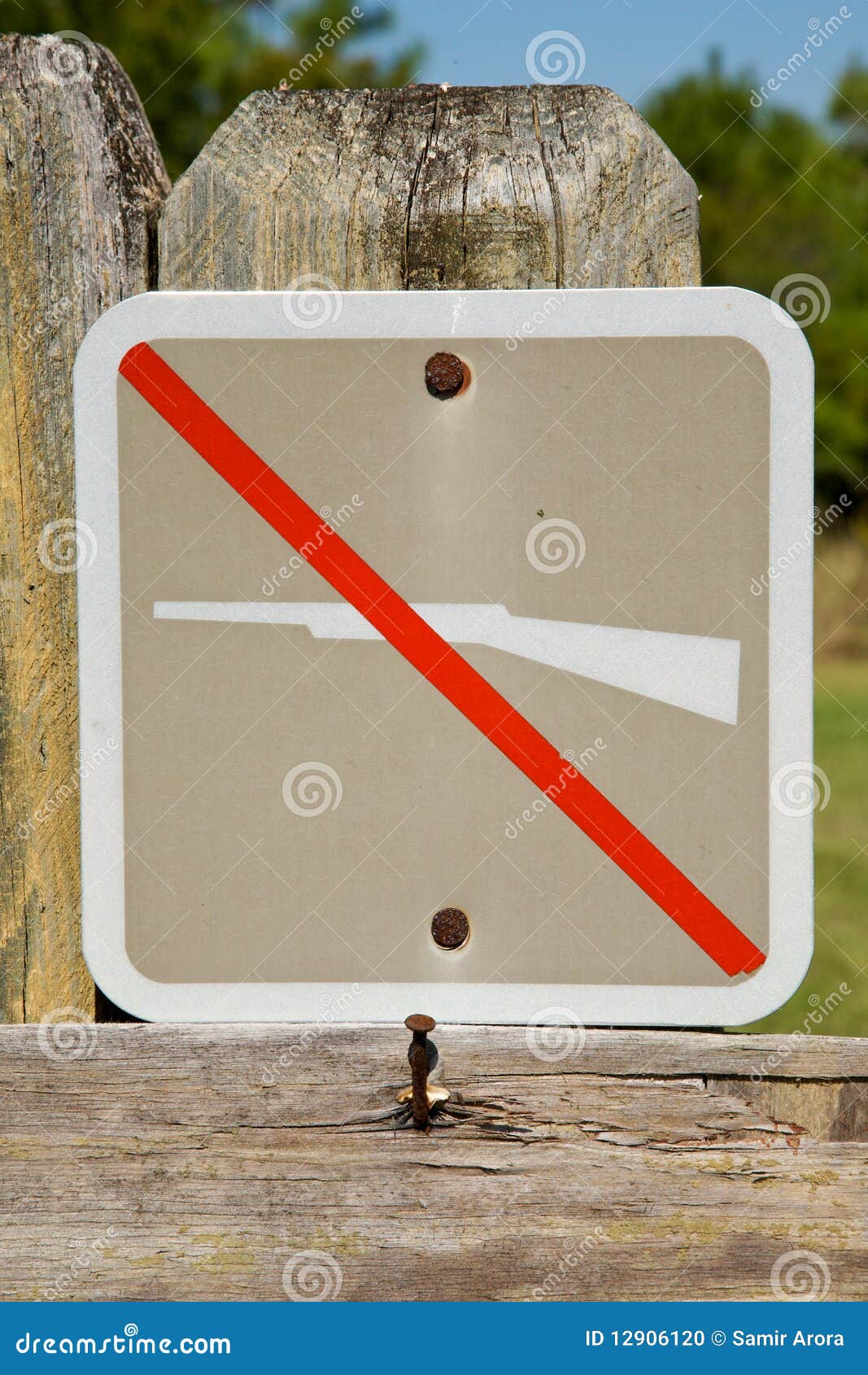 No Hunting Sign stock photo. Image of safety, protect - 12906120