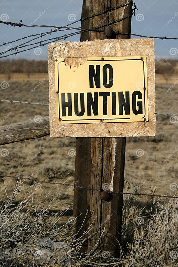 No Hunting Sign stock photo. Image of legal, yellow, country - 493766