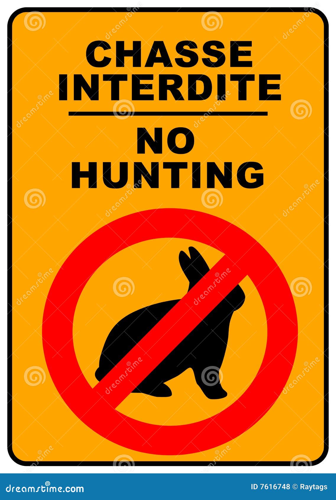 No Hunting Sign stock illustration. Illustration of interdit - 7616748