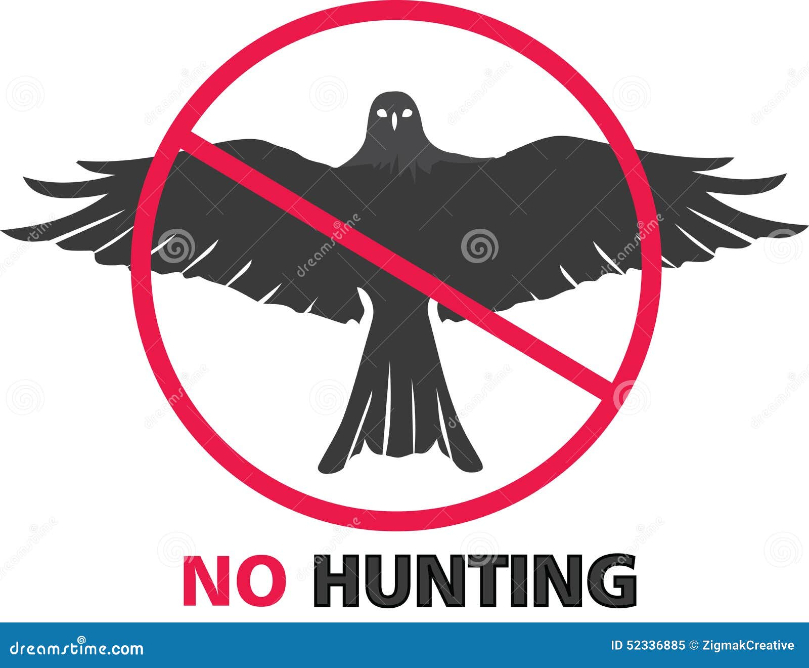 No Hunting Sign stock illustration. Illustration of birds - 52336885
