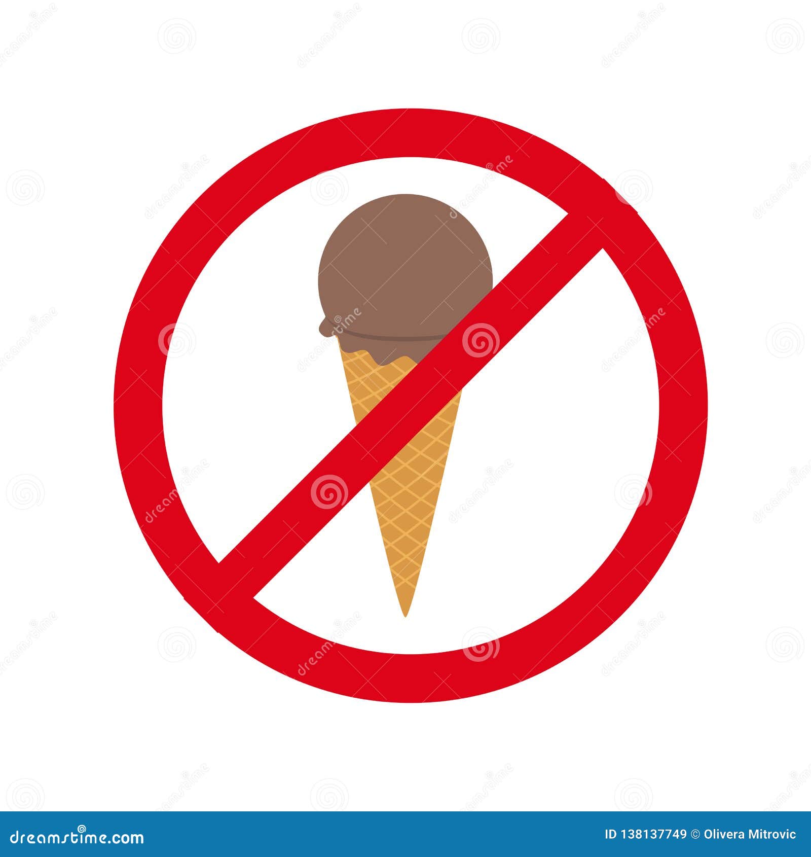 No ice cream stock vector. Illustration of round, post - 138137749