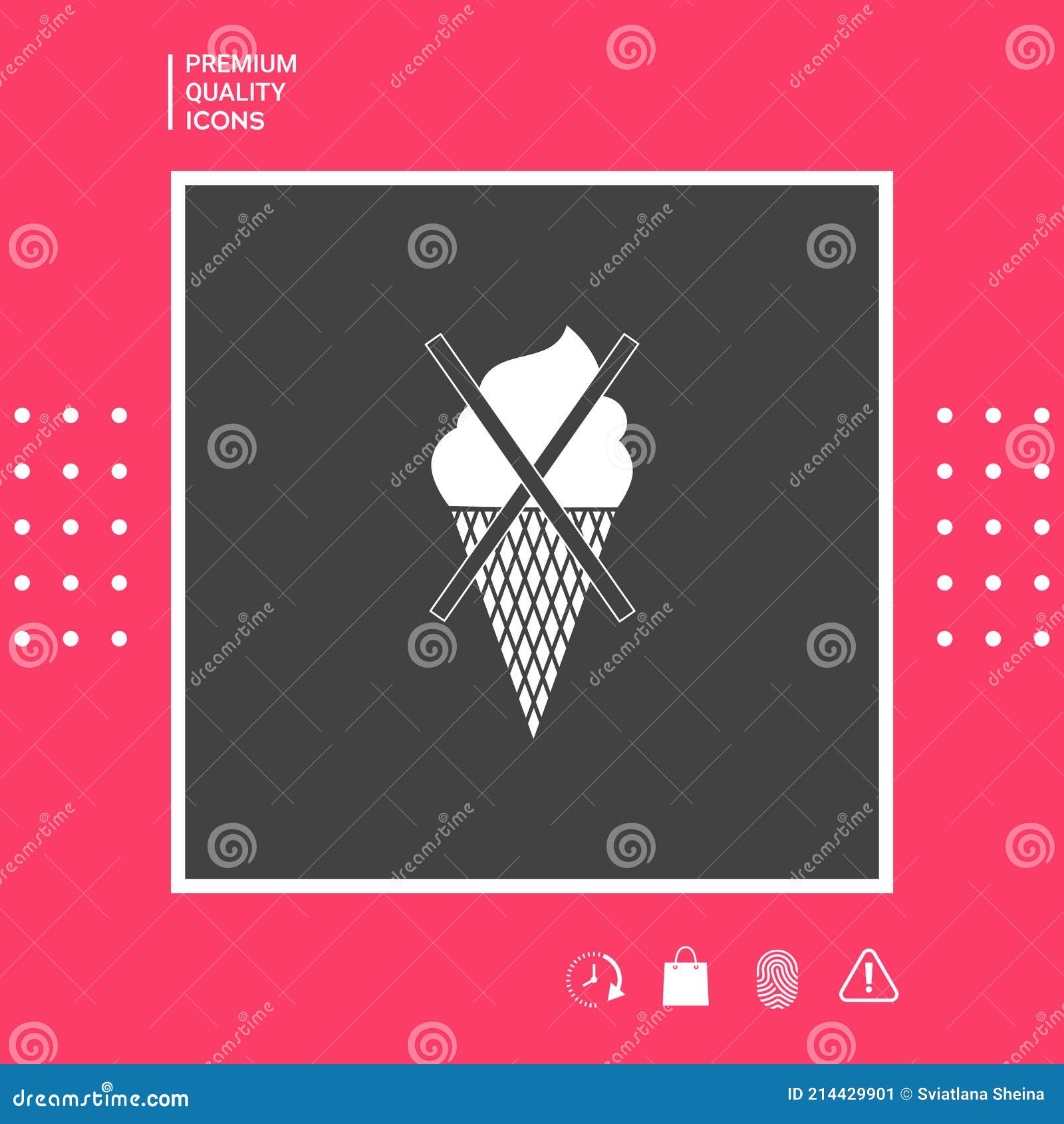 No Ice Cream Symbol Icon. Graphic Elements for Your Design Stock Vector ...