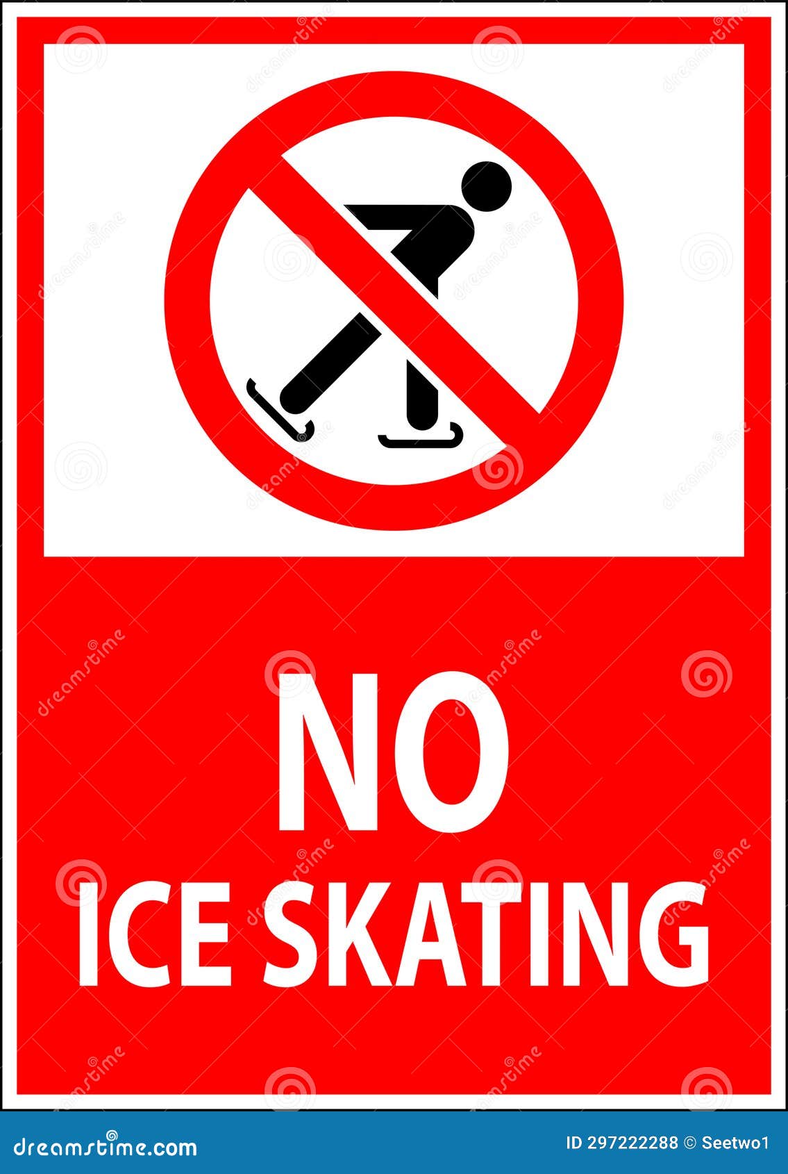 No Ice skating Sign stock vector. Illustration of cracking - 297222288