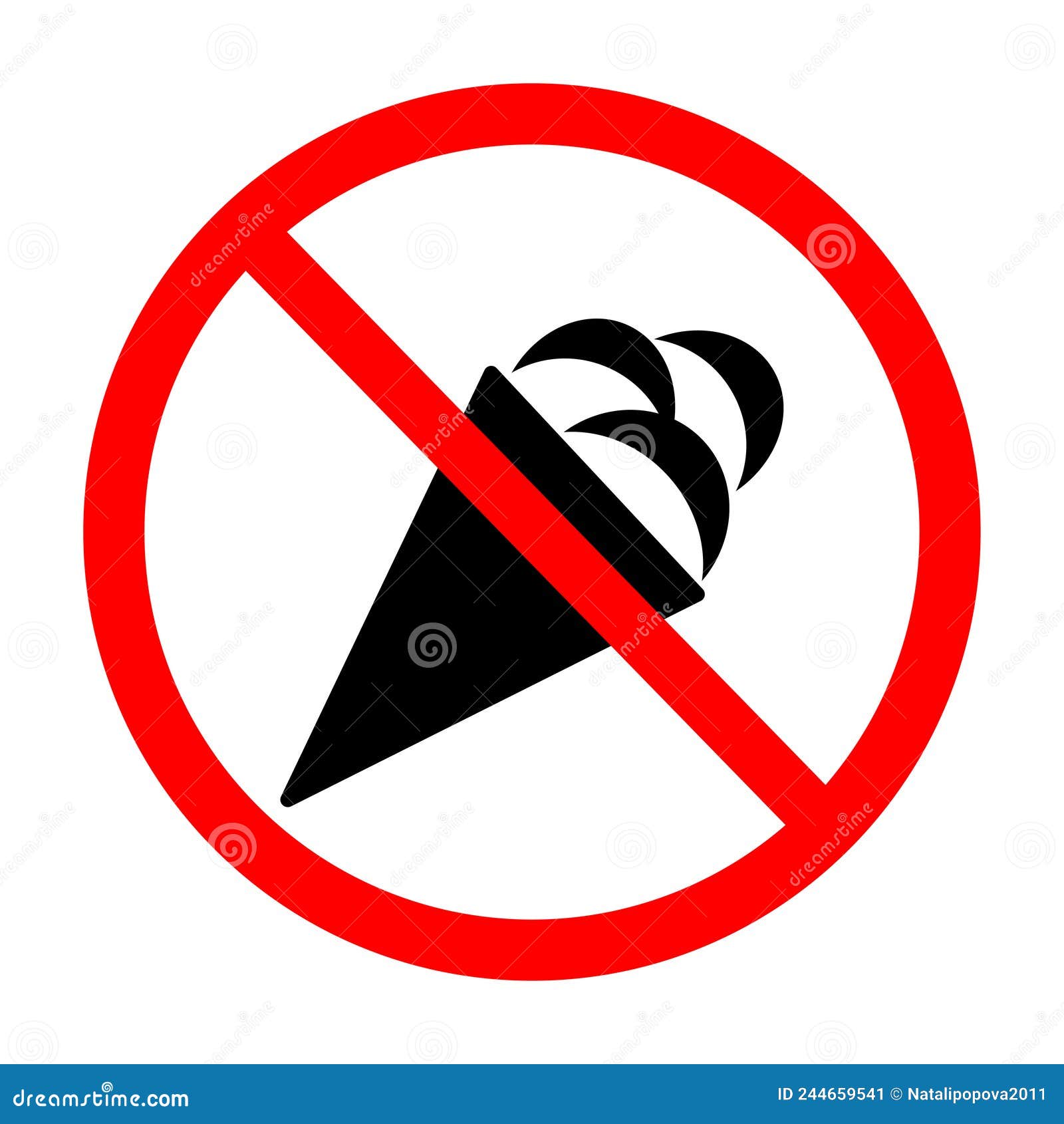 No Ice Symbol, No Ice Cream Vector. Ice Prohibited Stock Vector ...