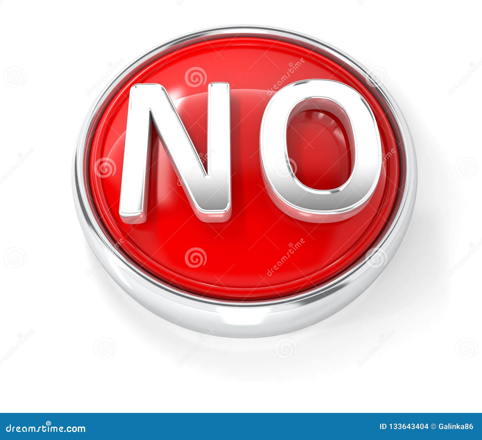 No Icon on Glossy Red Round Button Stock Illustration - Illustration of ...