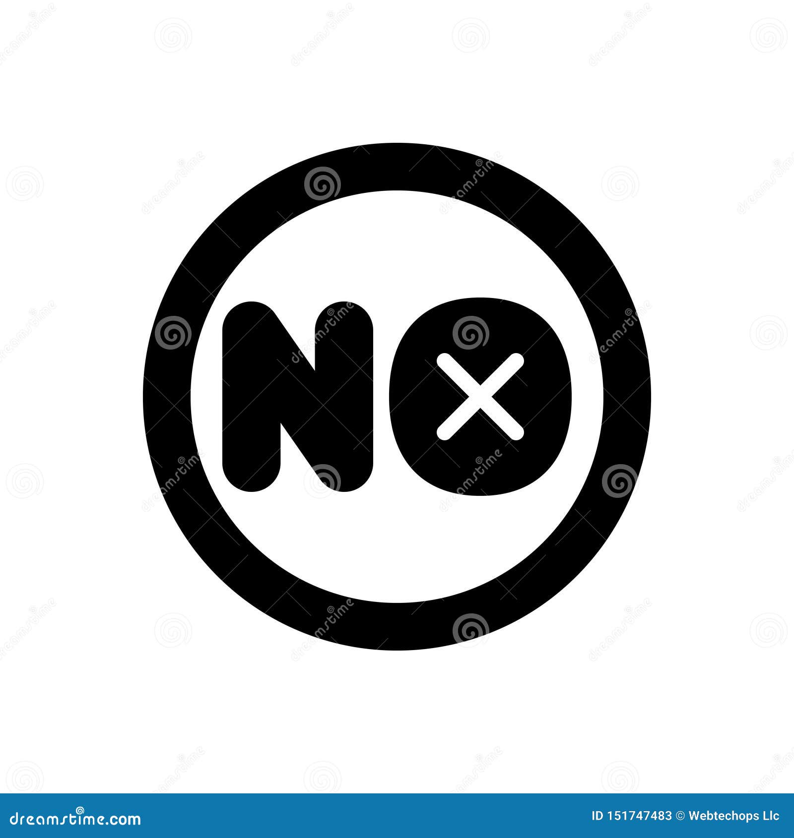 Black Solid Icon for No, Nope and Ban Stock Vector - Illustration of ...