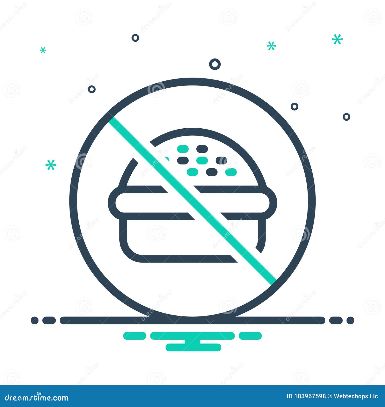 Mix Icon for No, Burger and Prohibited Stock Vector - Illustration of ...