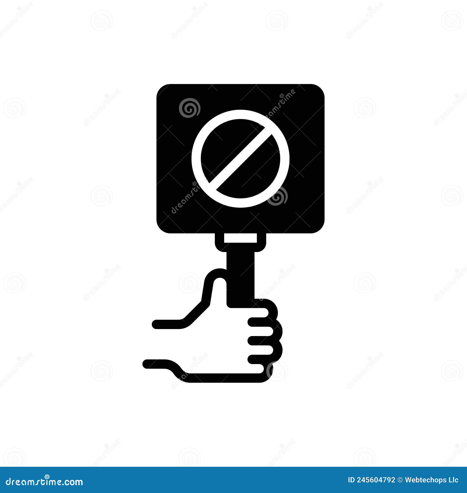 Black Solid Icon for No, Nope and Forbidden Stock Vector - Illustration ...