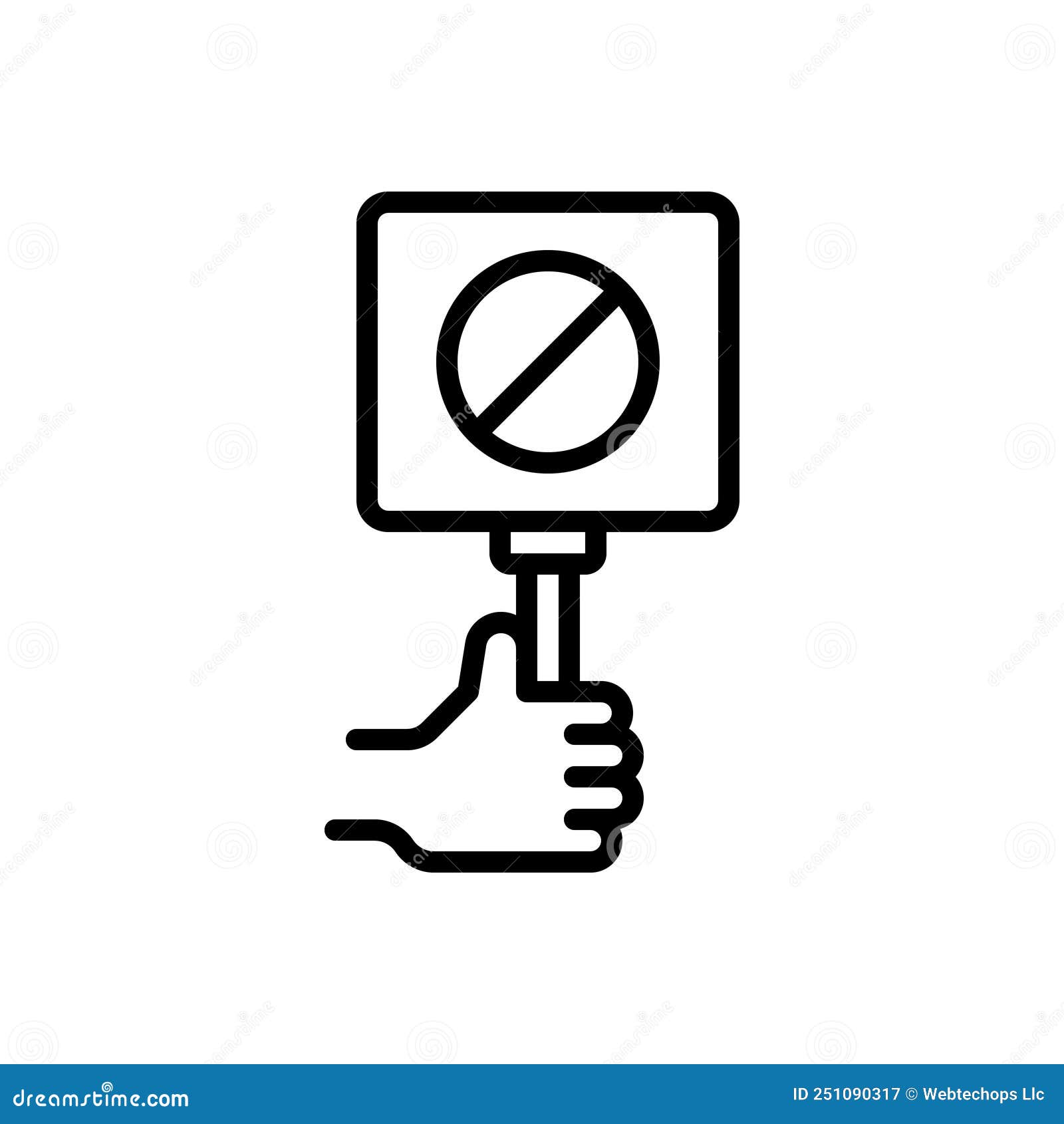 Black Line Icon for No, Not and Nope Stock Vector - Illustration of ...