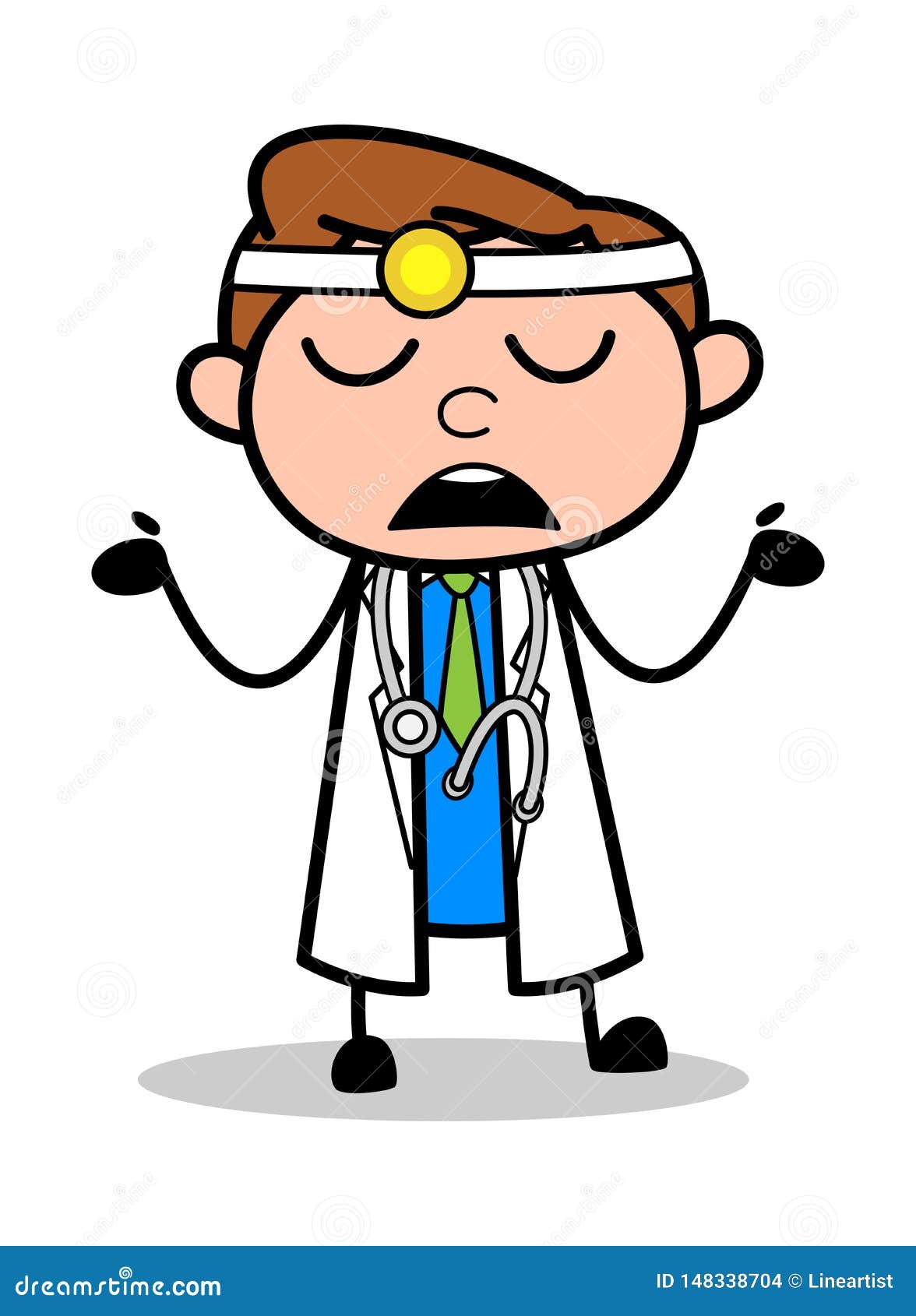 No Idea - Professional Cartoon Doctor Vector Illustration Stock ...