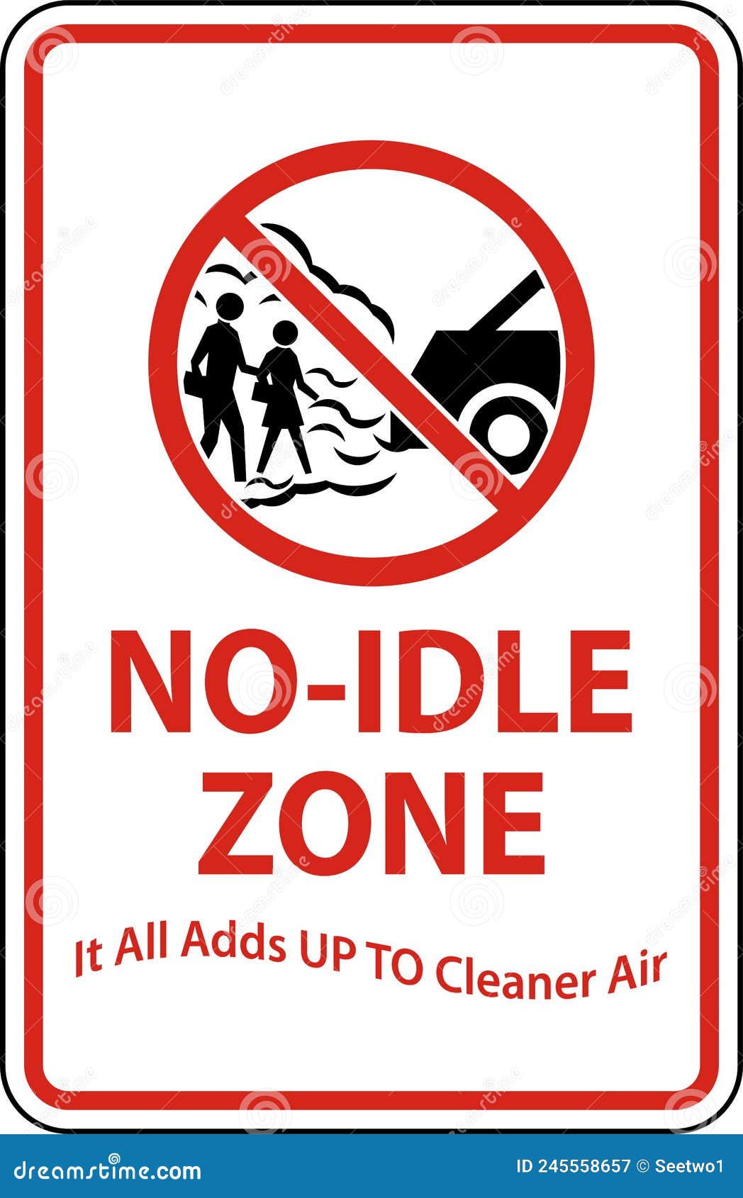 Warning Idle Free Zone Turn Off Ignition Symbol Sign ,Vector ...