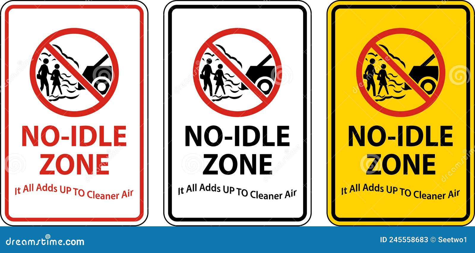 Warning Idle Free Zone Turn Off Ignition Symbol Sign ,Vector ...