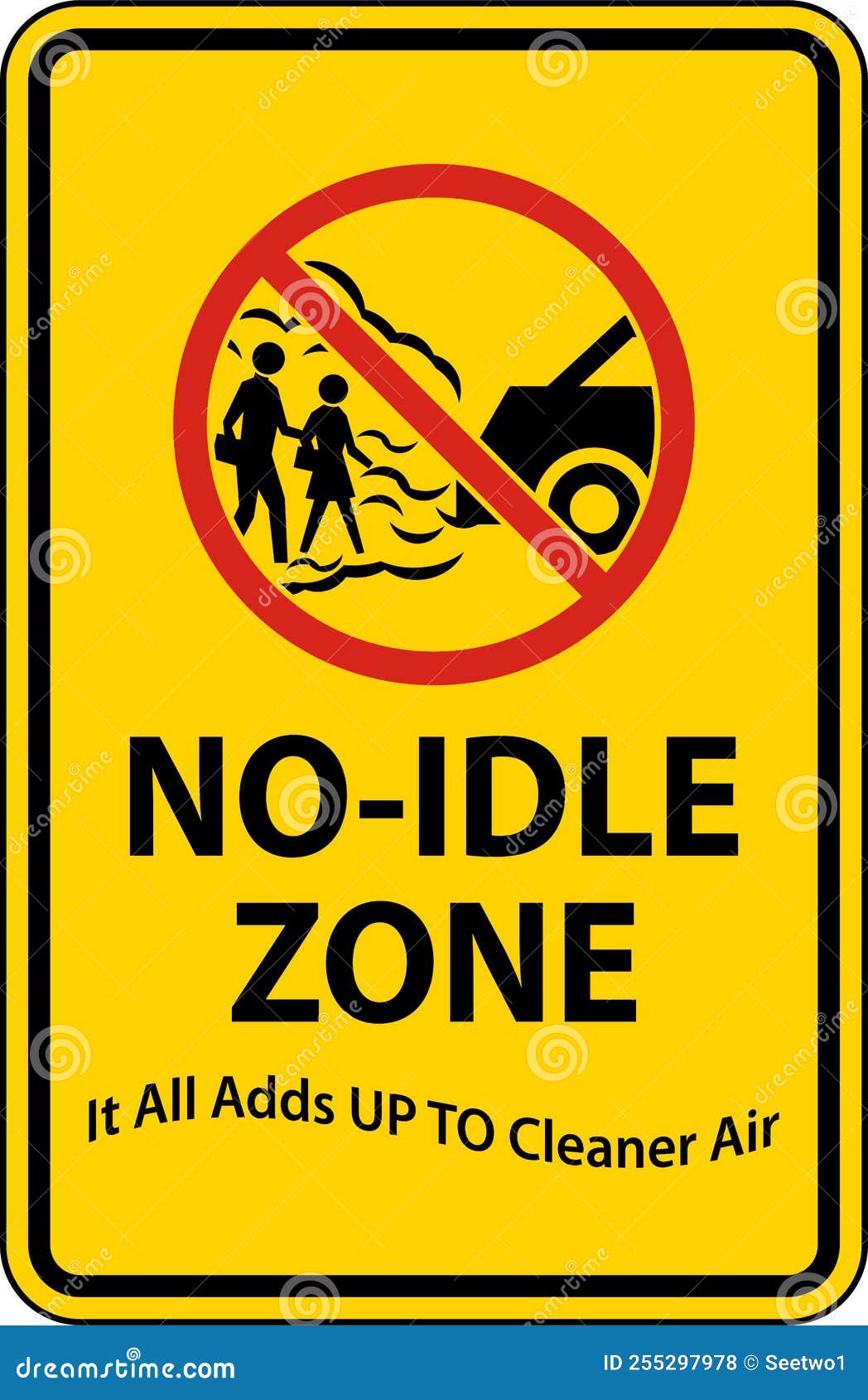No Idle Zone Sign on White Background Stock Vector - Illustration of ...
