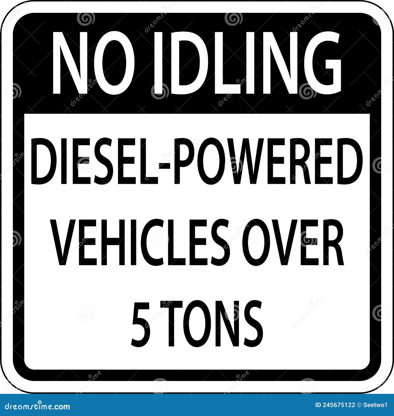 No Idling Diesel Vehicles Sign On White Background Vector Illustration ...