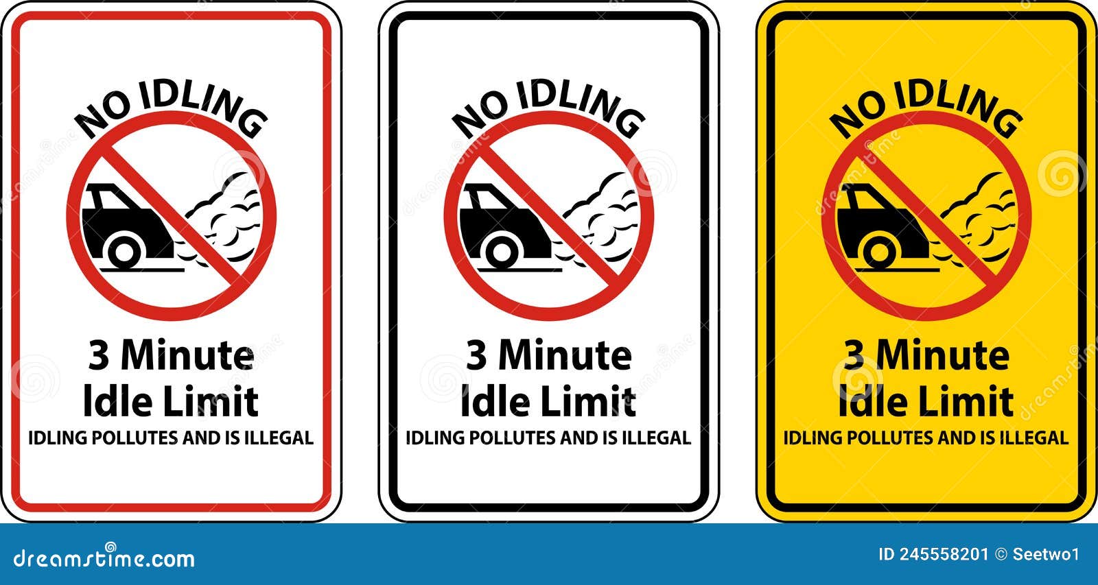 No Idling Or Idle Reduction Sign On White Background. Vector ...
