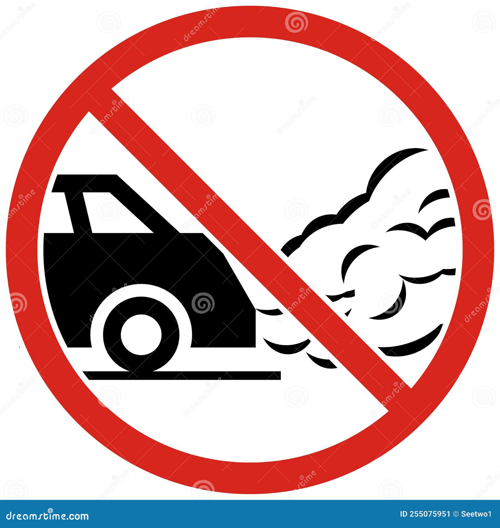 No Idling Or Idle Reduction Transport Sign On White Background. Vector ...