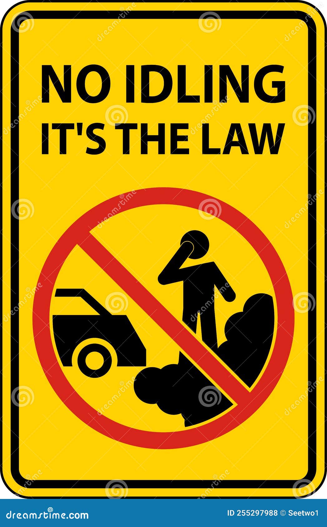 No Idling it`s the Law Sign on White Background Stock Vector ...