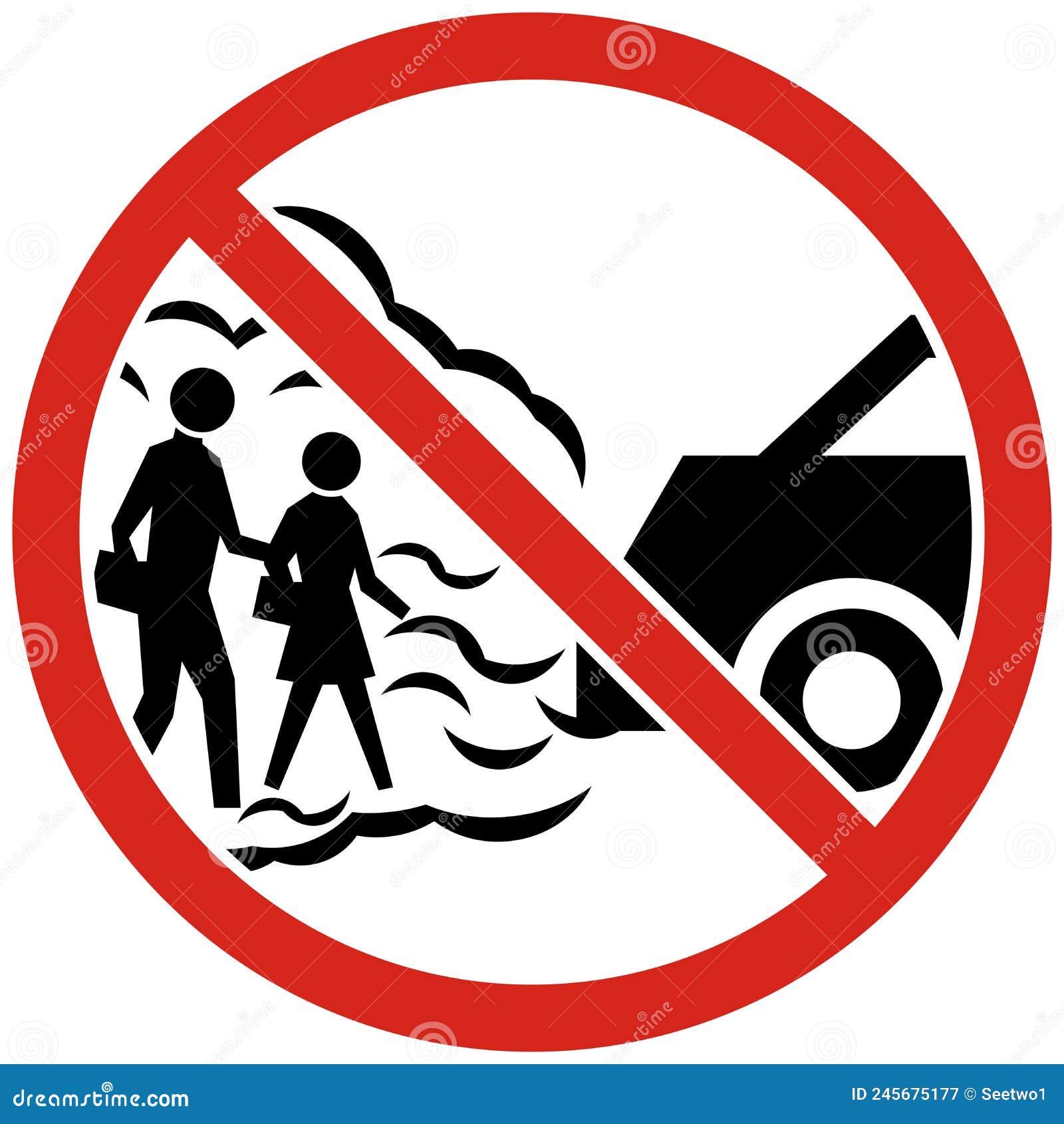 No Idling, Turn Off Engine. Prohibition Sign On White Background Vector ...