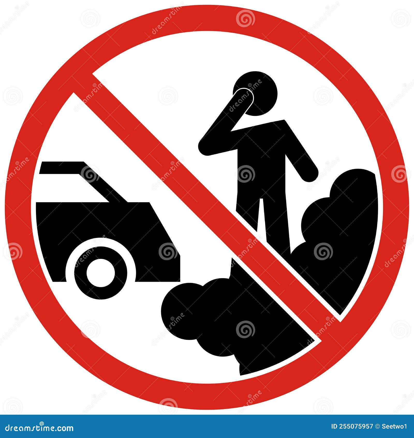 No Idling Turn Off Engine Sign on White Background Stock Vector ...
